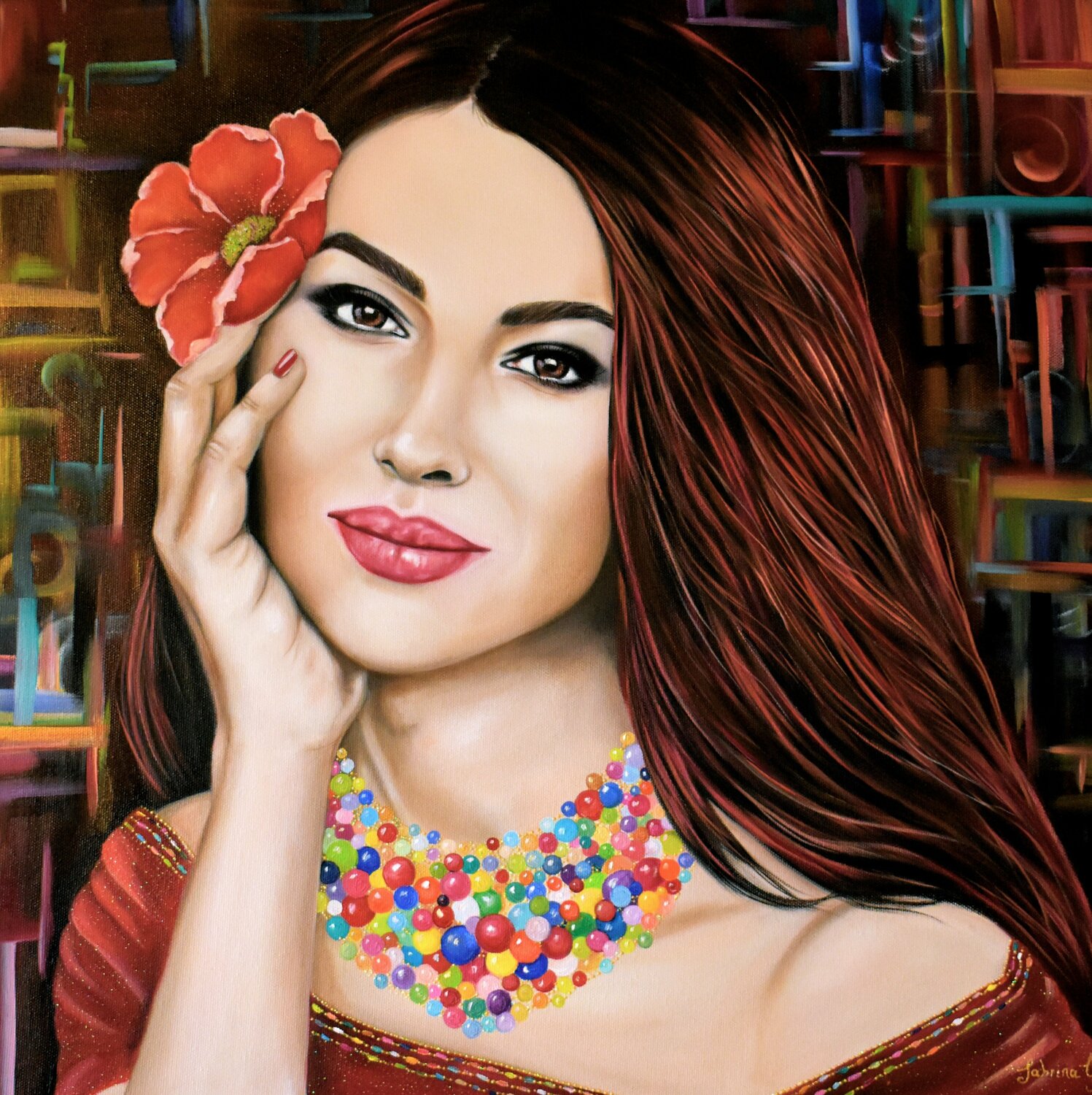 Monica by Sabrina Golin (2020) : Painting Oil, Resin on Canvas - Singulart