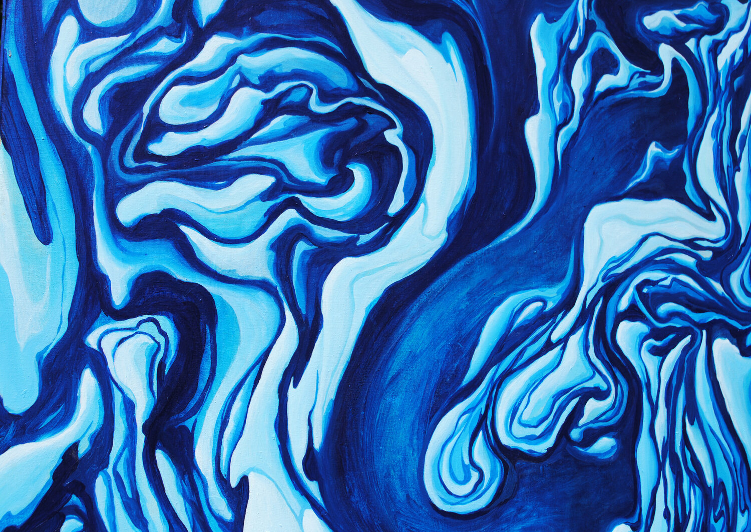 Movement of blue by Mykola Ampilogov (2021) : Painting Oil on Canvas ...