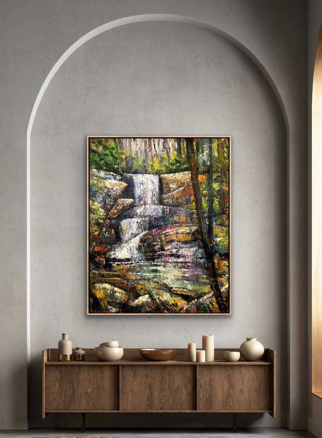 Little Bradley Falls by David Sheldon (2024) : Painting Oil on Canvas ...