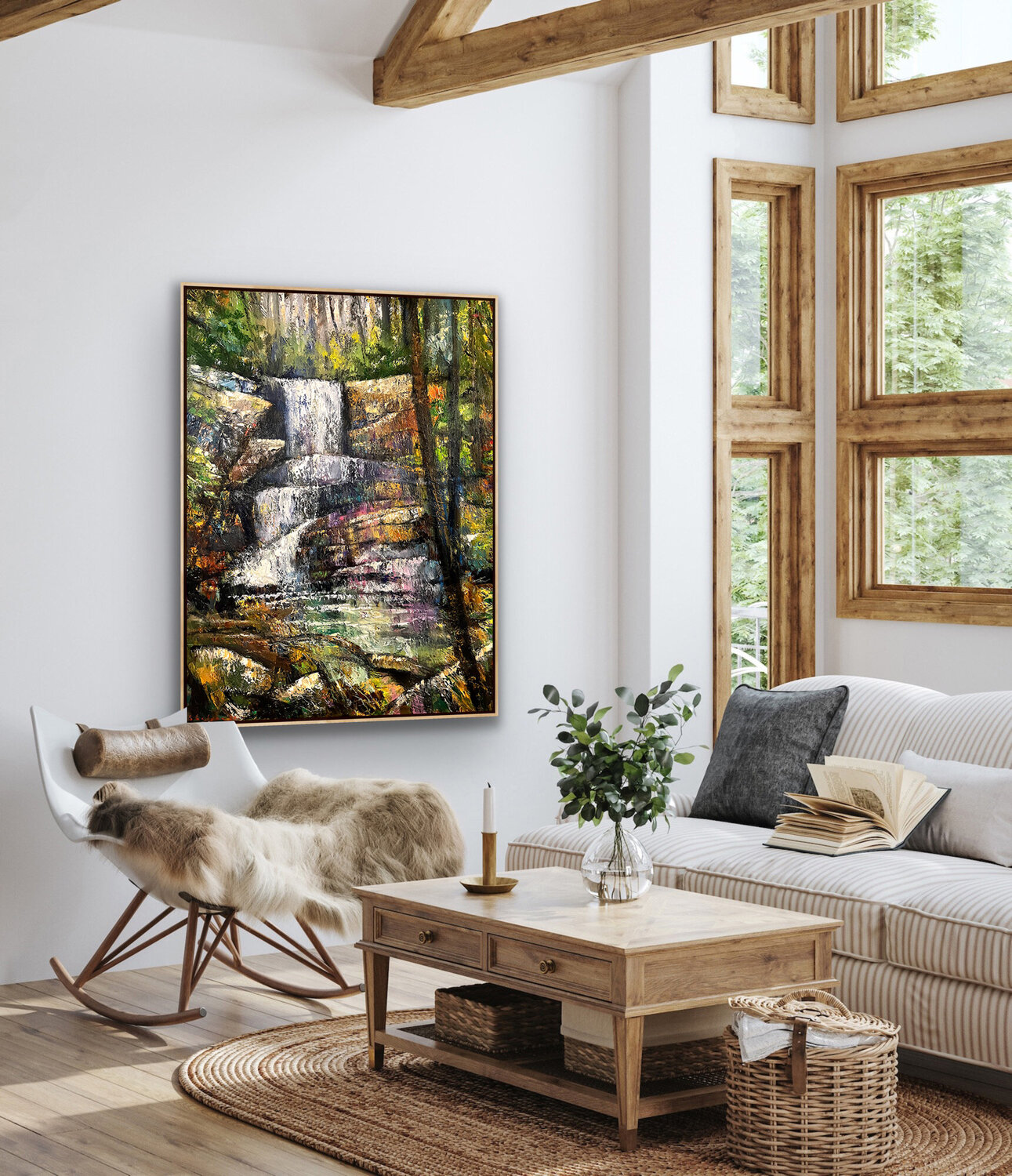 Little Bradley Falls by David Sheldon (2024) : Painting Oil on Canvas ...