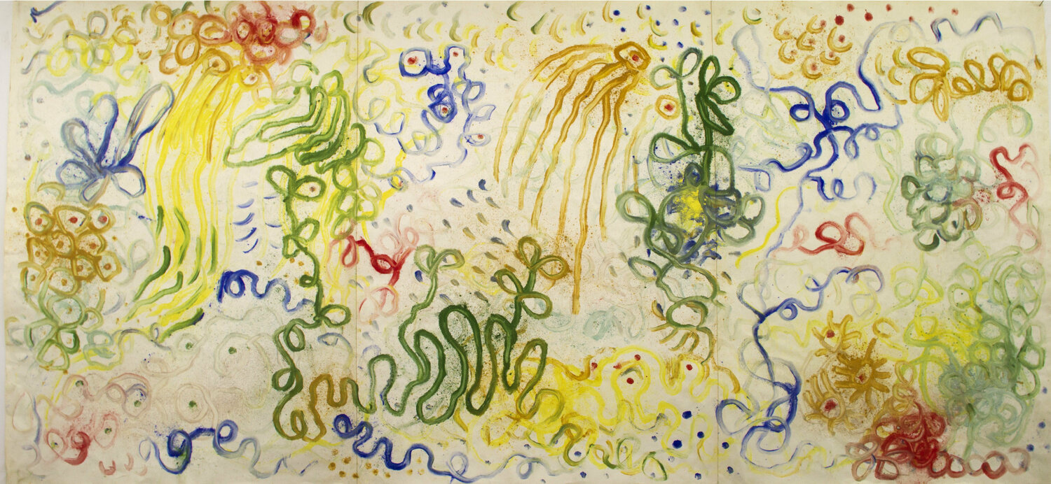 Trittico , realizzato con terre colorate e pigmenti si carta ...