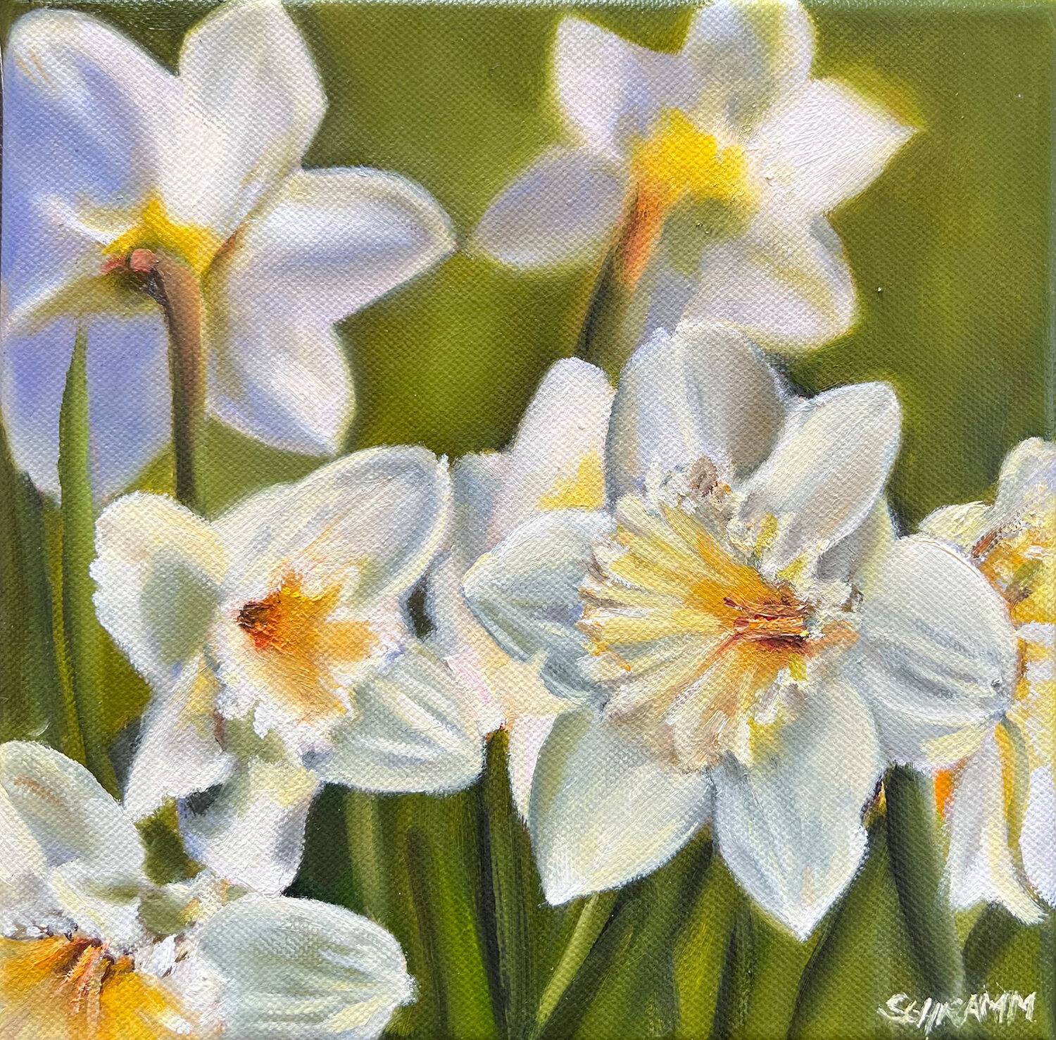 Daffodil Acrylic Painting