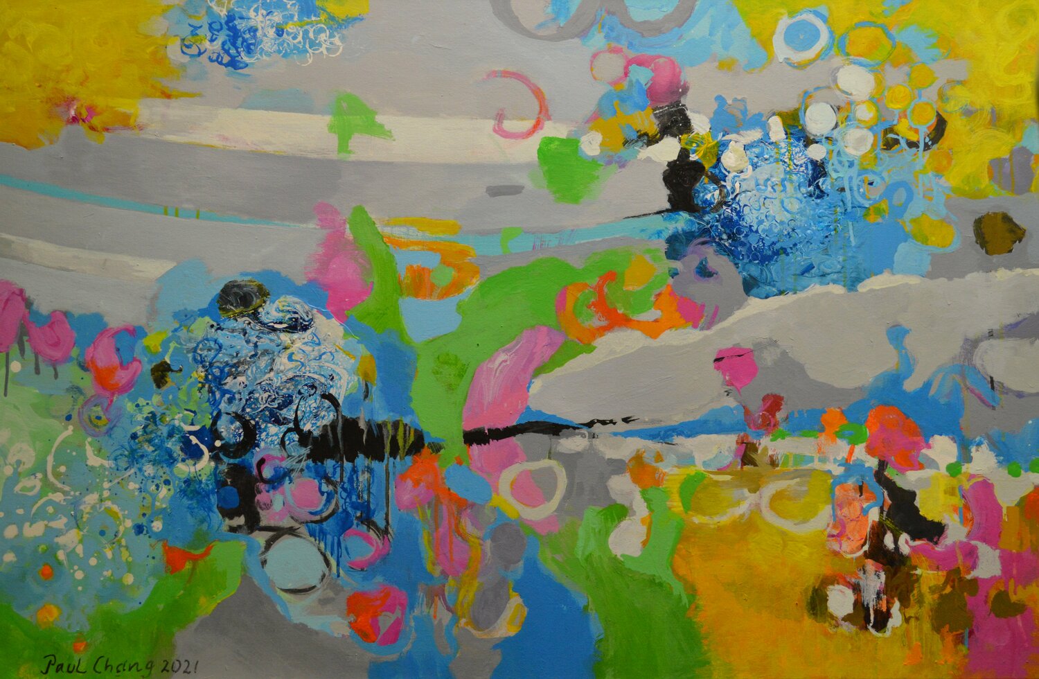 Delightful Moments # 3 by Paul Chang (2021) : Painting Acrylic on ...