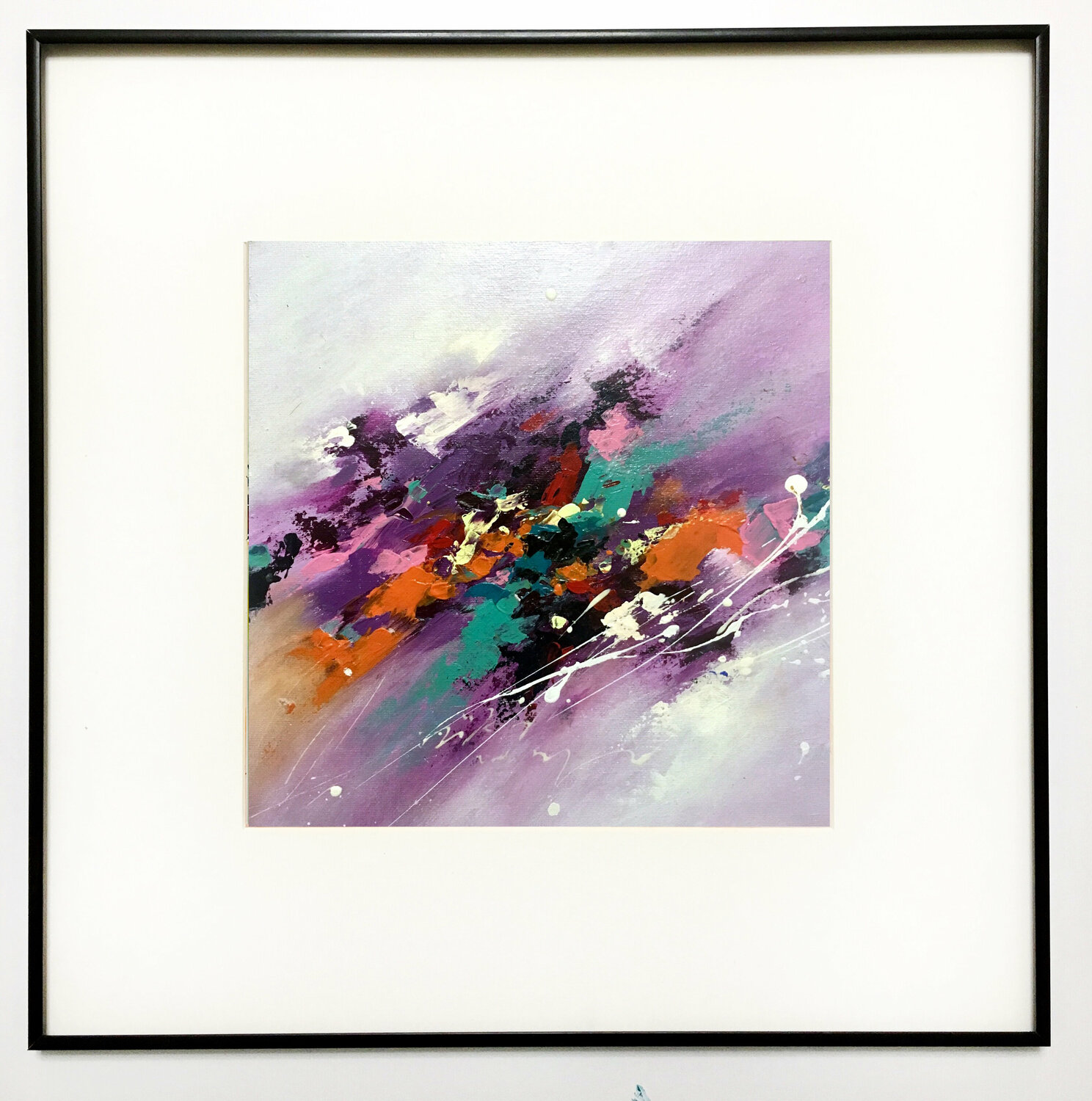 #57 - 50Х50 cm GOLD PARTICLES ORIGINAL ACRYLIC PAINTING TERRA-COTTA ...