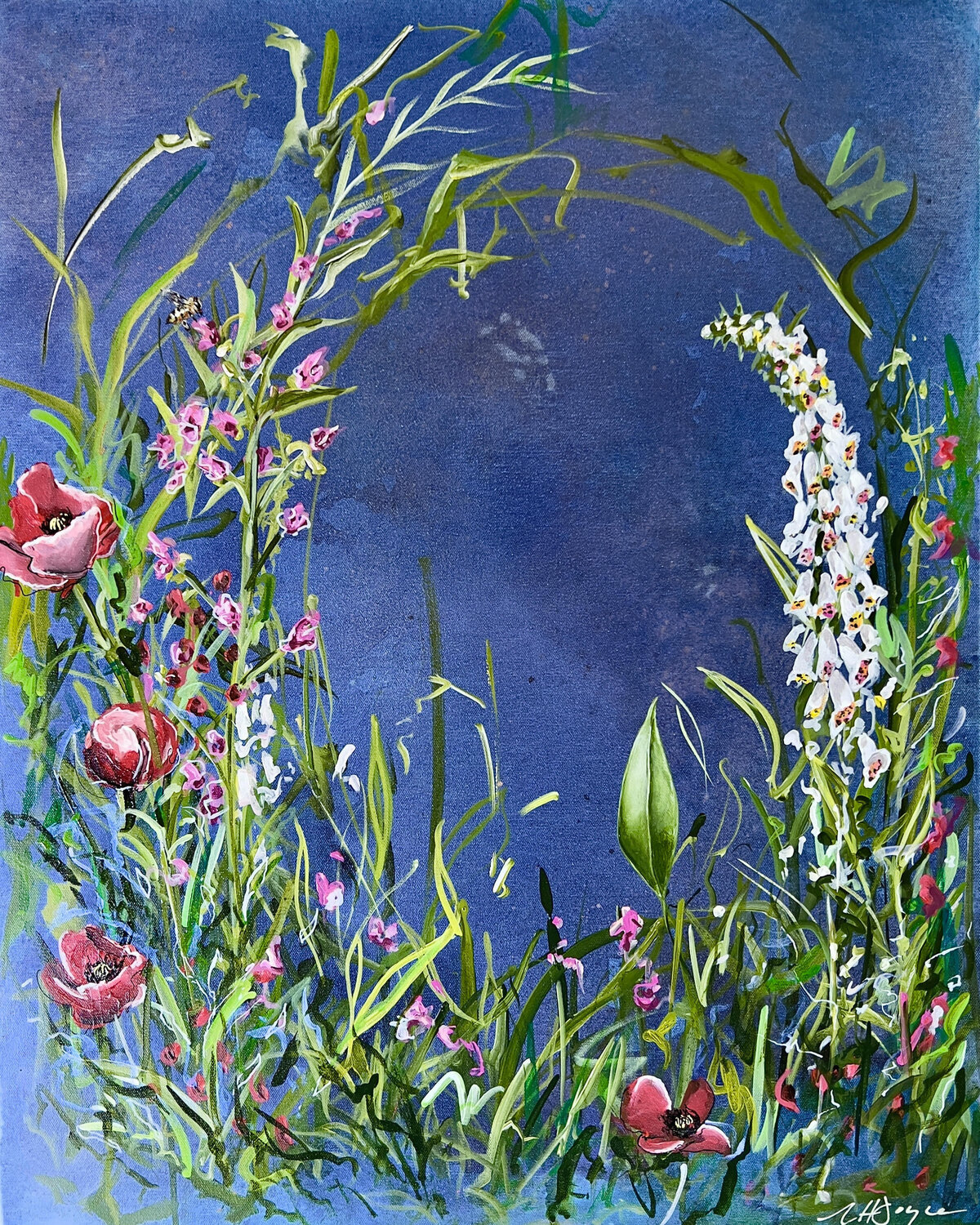 Beyond the Garden Wall by Nancy Joyce (2023) : Painting Acrylic, Oil on ...