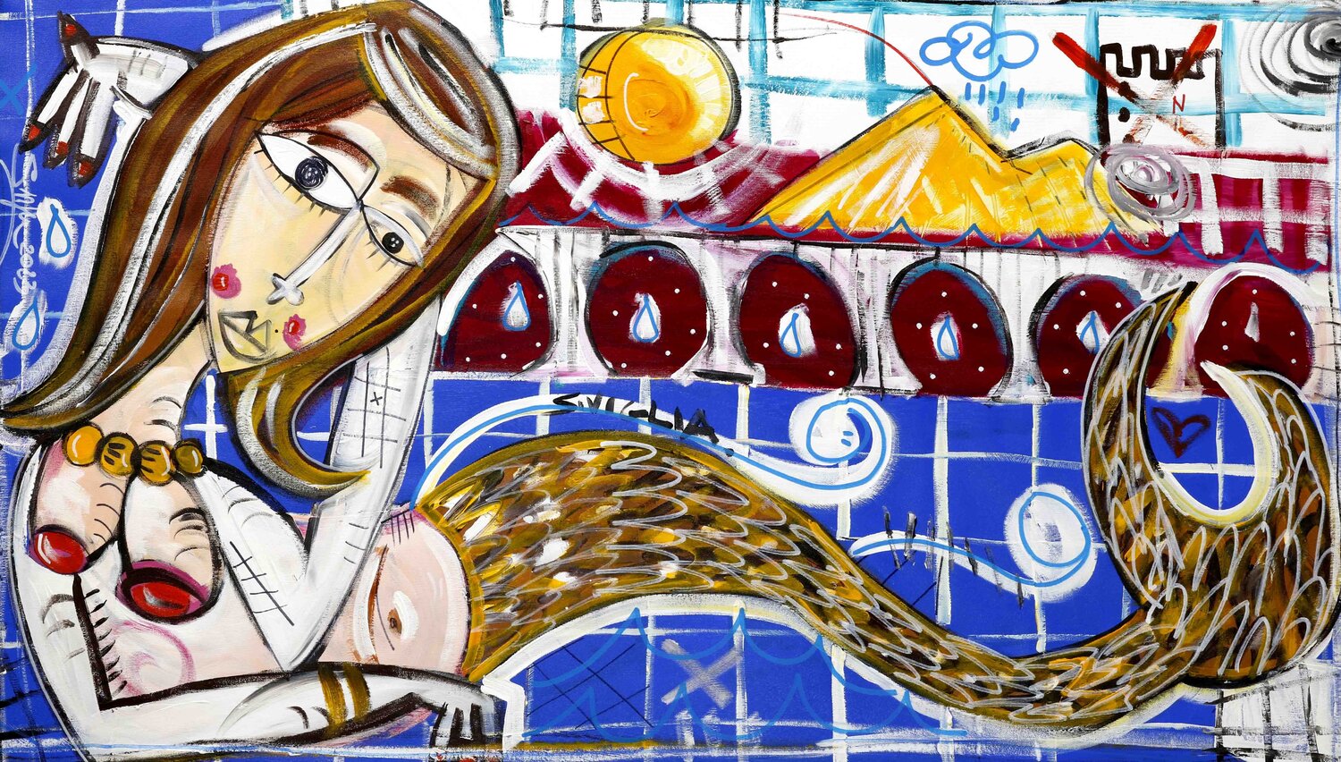 La Sirena Partenope by Alessandro Siviglia (2023) : Painting Acrylic ...