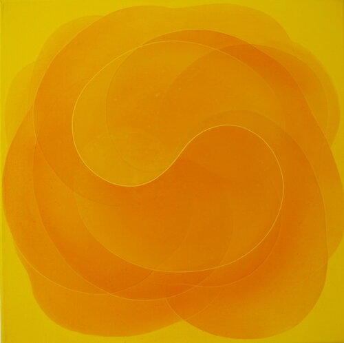 Yellow Flower von Jitka Anlaufova (2019): Malerei Acryl, Farbspray auf ...