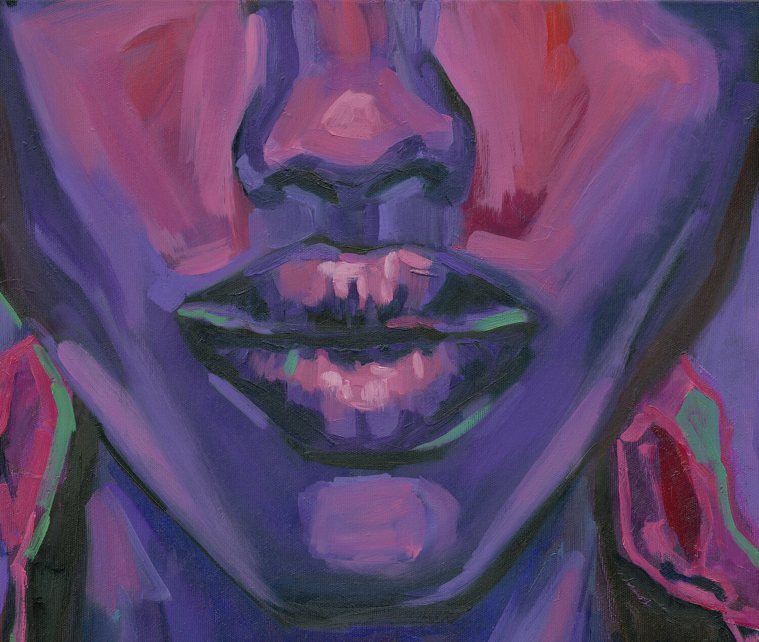 Dignity's Liberation: Portrait of a Young Black Woman - Bright Purple ...