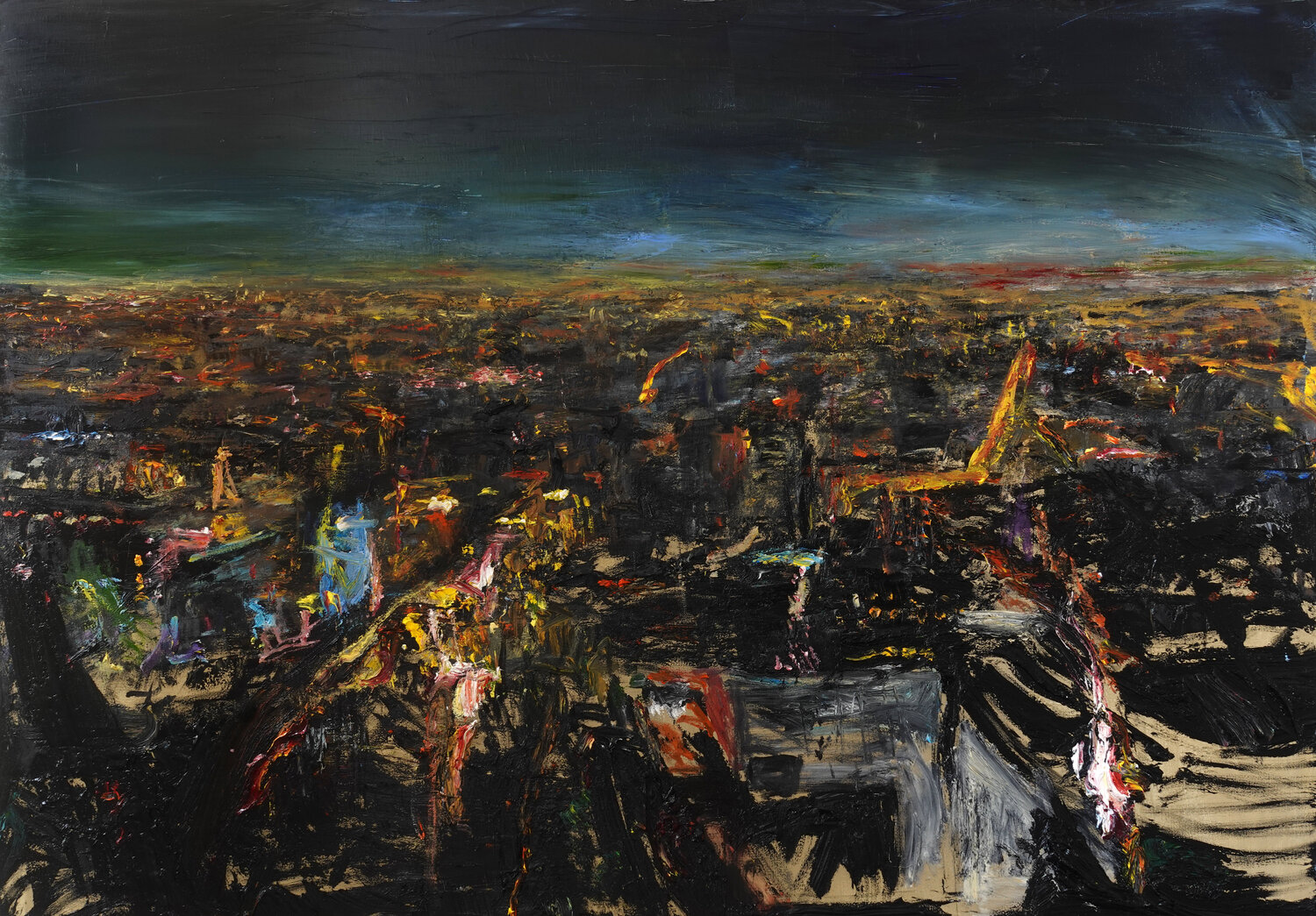 Abendstadt by Michael Ramsauer (2021) : Painting Oil on Canvas - Singulart