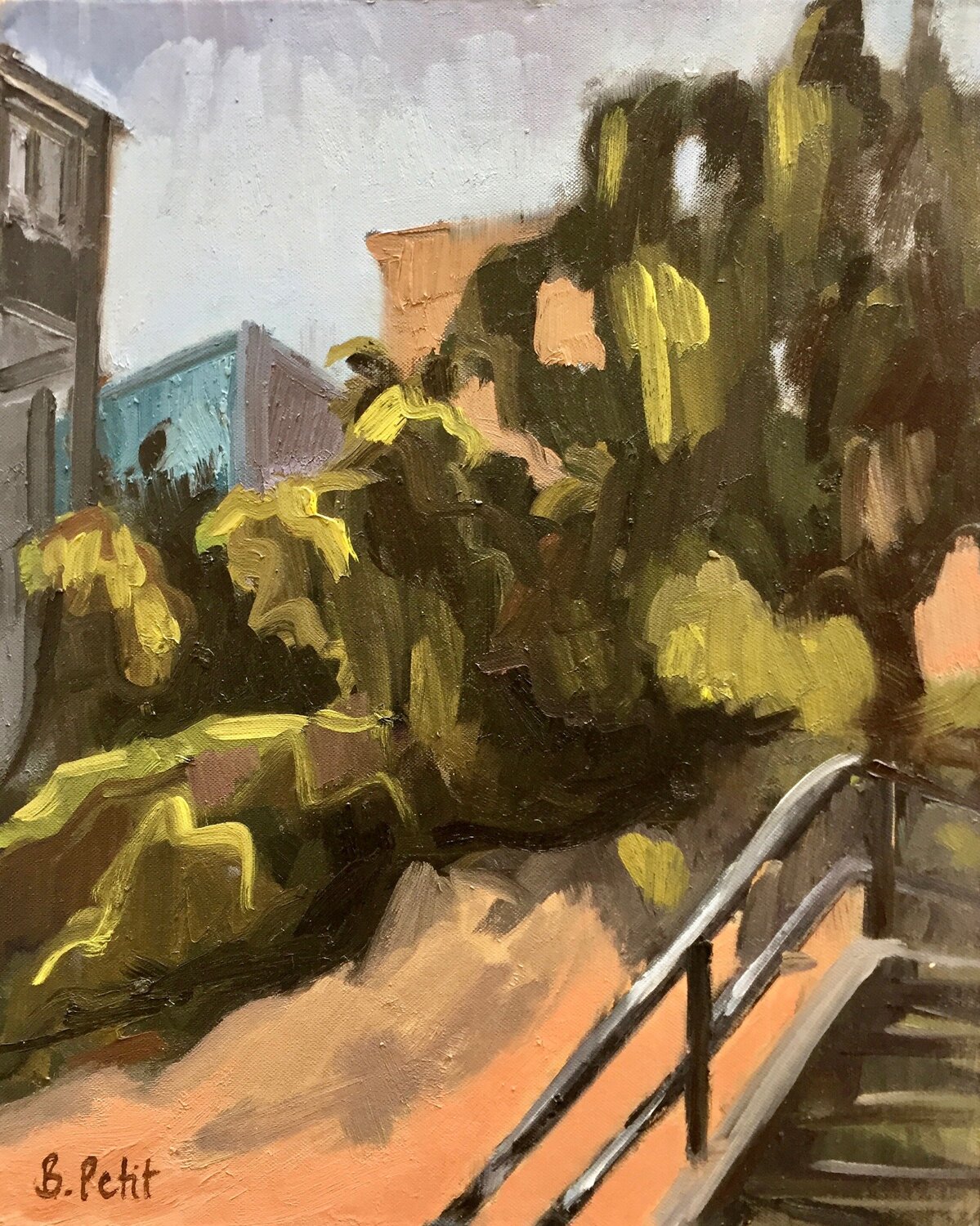 Tompkins stairs, San Francisco di Barbara Petit Lisy (2017): Pittura a ...