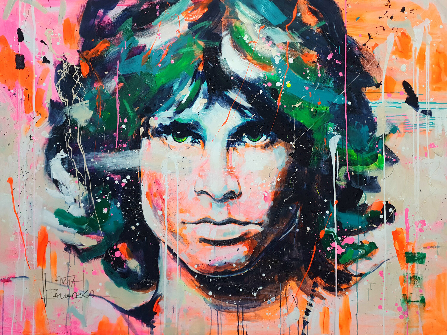 Jim Morrison by Marta Zawadzka (2023) : Painting Acrylic, Oil on Canvas ...