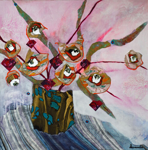 Grenade by Dominique Desmeules (2016) : Painting Acrylic, Collage on ...