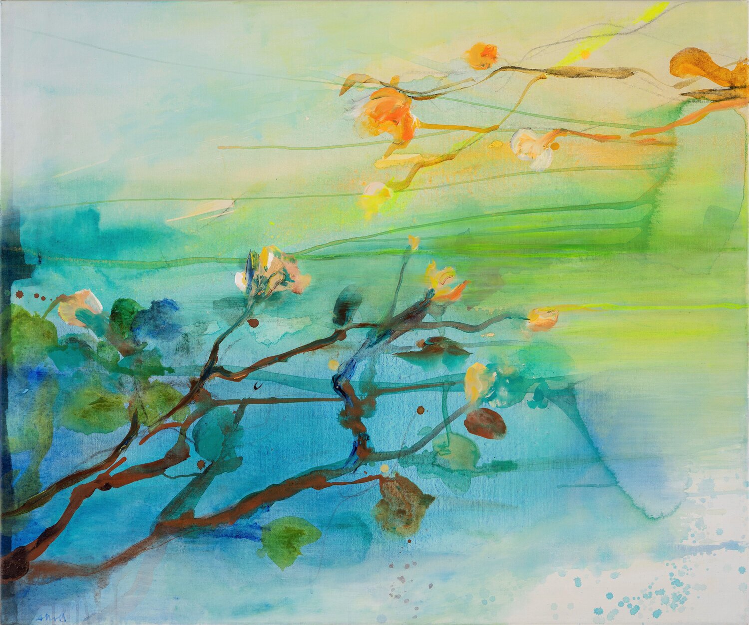 Erlenzweige I Alder Branch by Alexandra Hiltl (2020) : Painting Acrylic ...