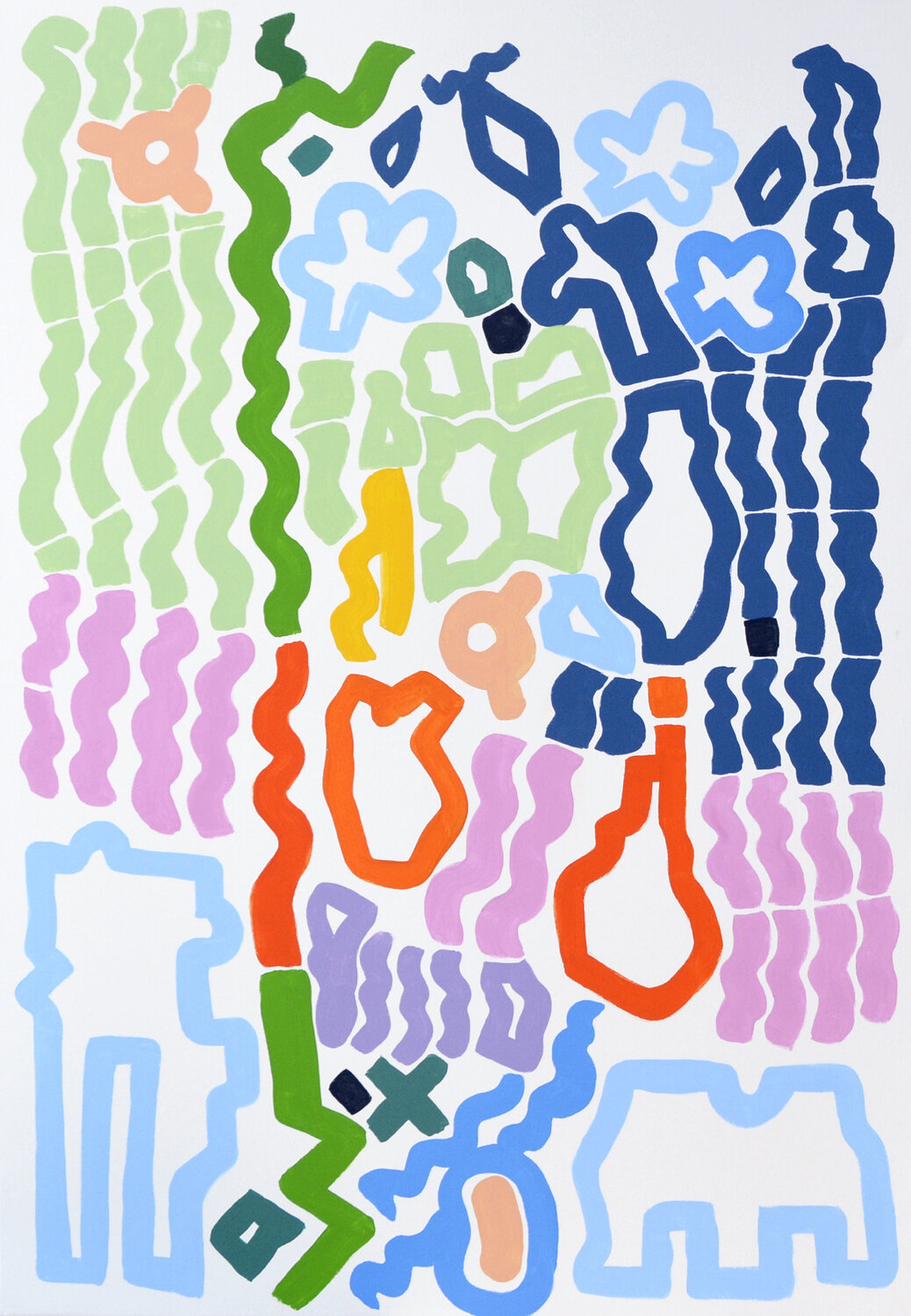 "Mes cartes #20" di Astrid FESTOR (2022): Pittura a Acrilico su Tela ...