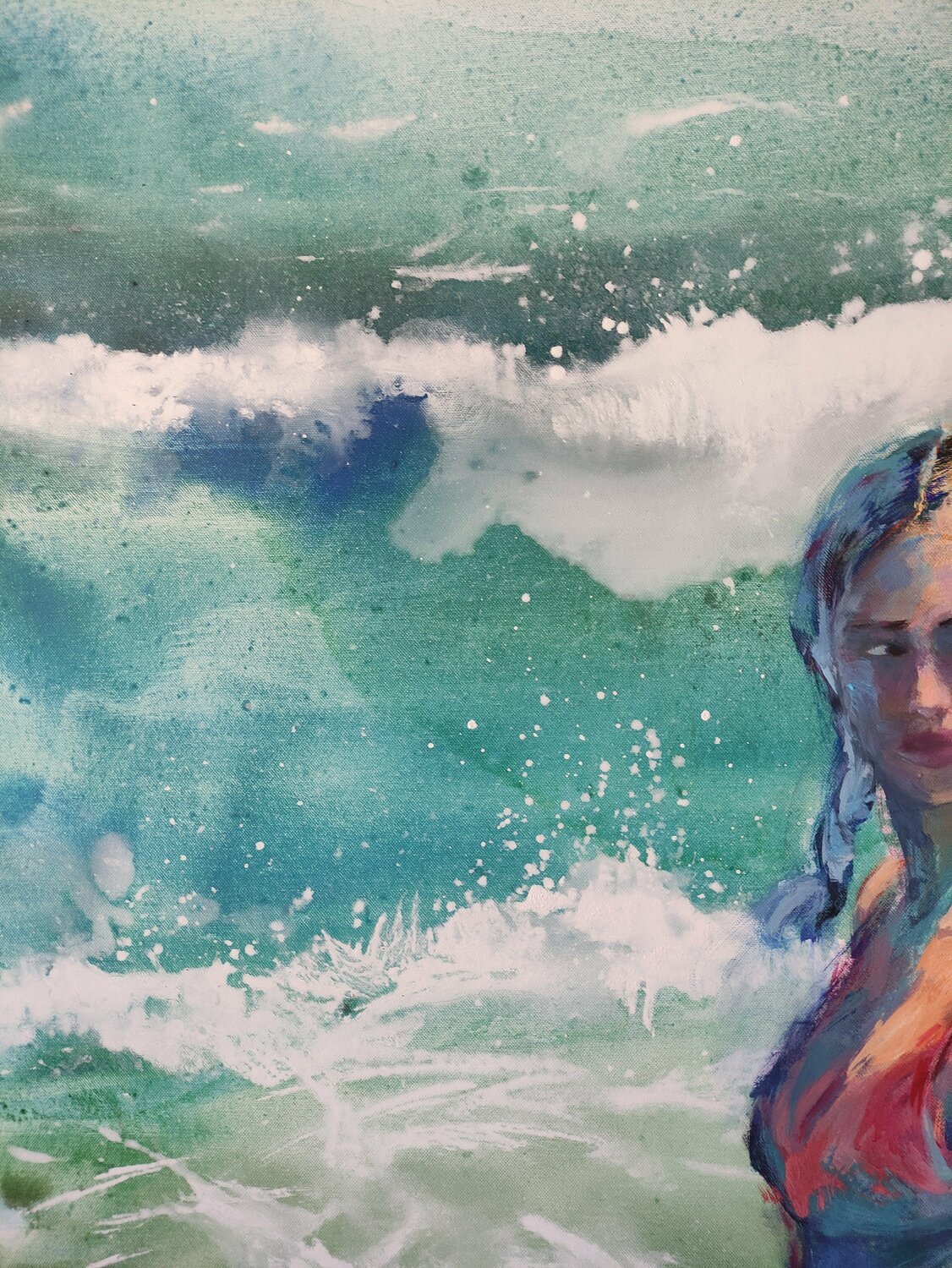 Un amor de verano von Esther Miranda (2022): Malerei Öl, Pigmente auf ...