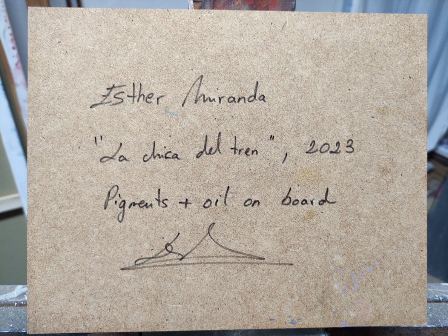 La chica del tren von Esther Miranda (2023): Malerei Öl, Pigmente auf ...