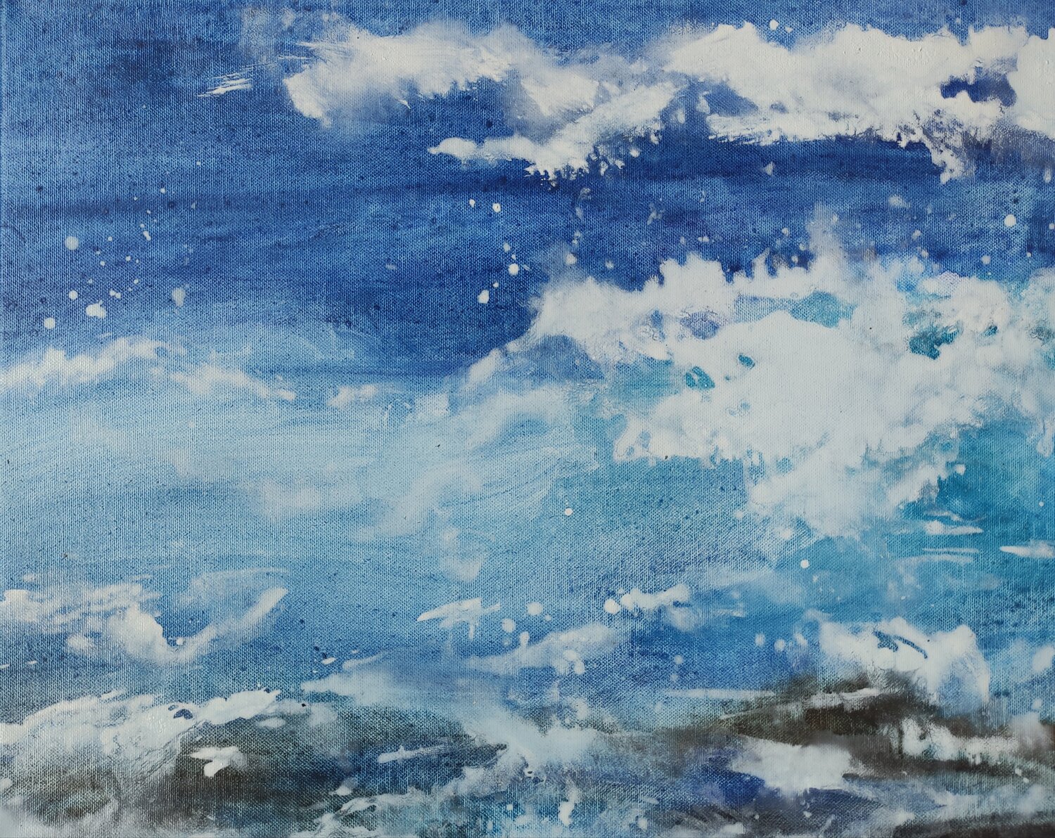 Turquesa by Esther Miranda (2022) : Painting Pigments on Canvas - Singulart