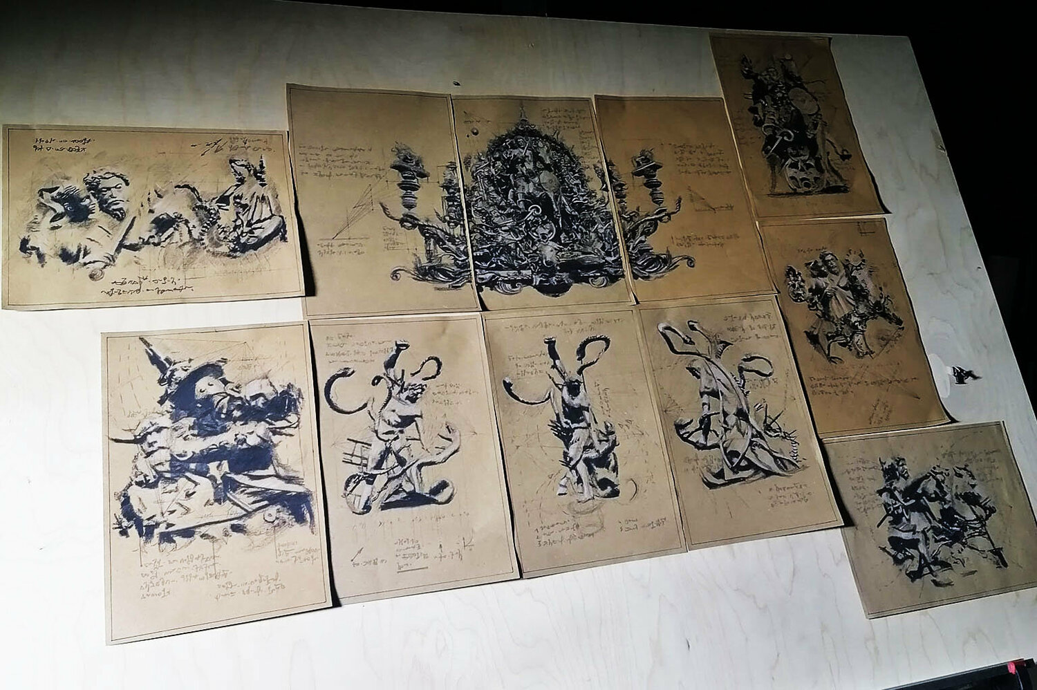 A proto-sacred composition with elements of realistic expressionism, in ...