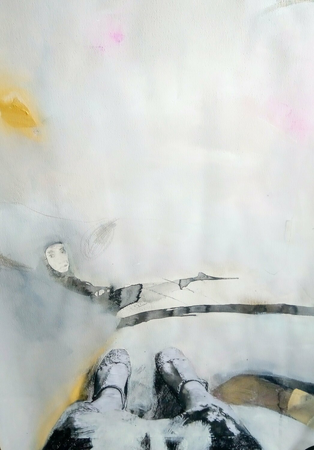 Sketch1 by Gugi Goo (2020) : Work on Paper Acrylic, Collage on Paper ...