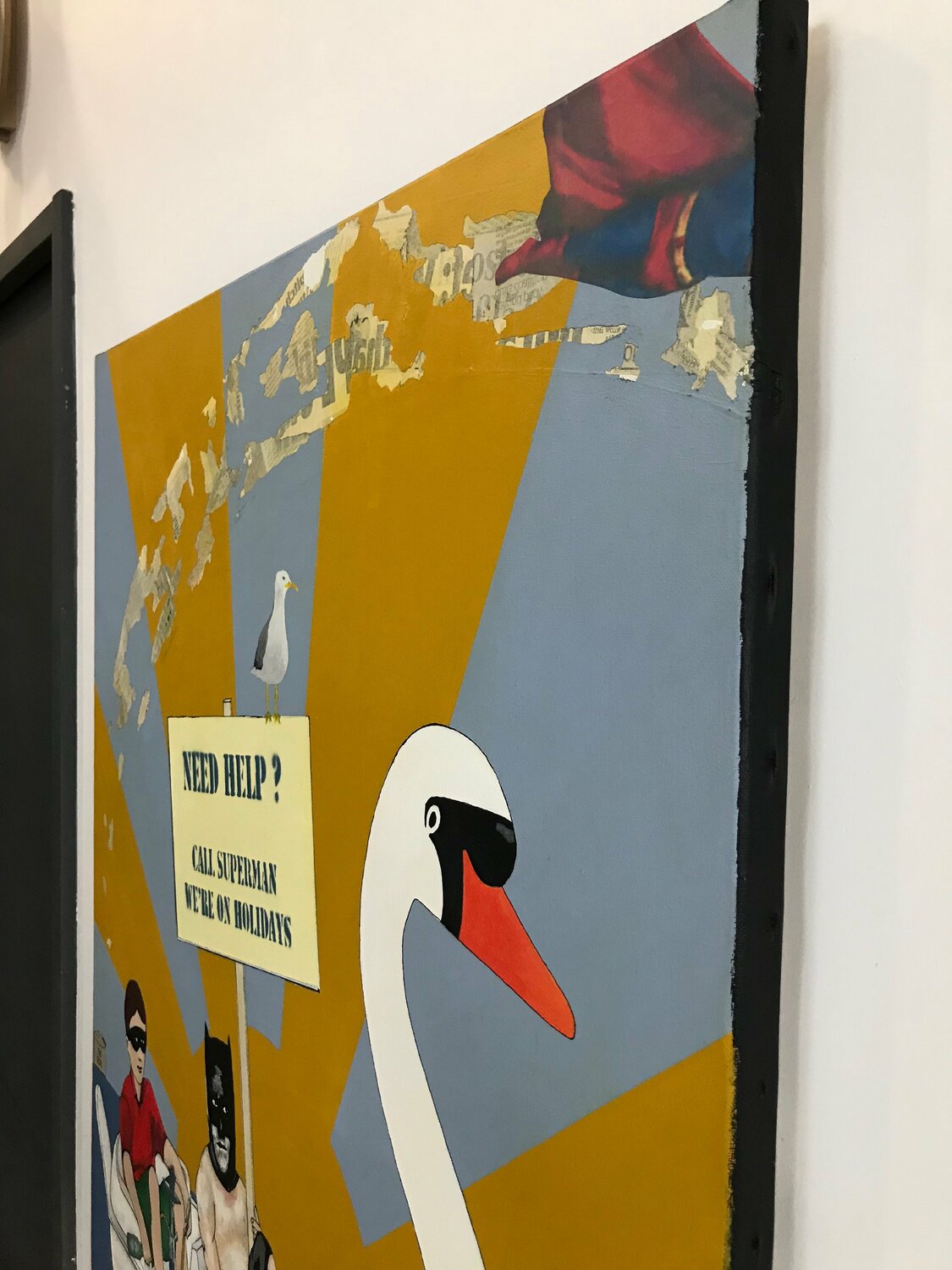 SUPERHEROES HOLIDAYS von Bobo artist (2017): Malerei Acryl, Collage auf ...