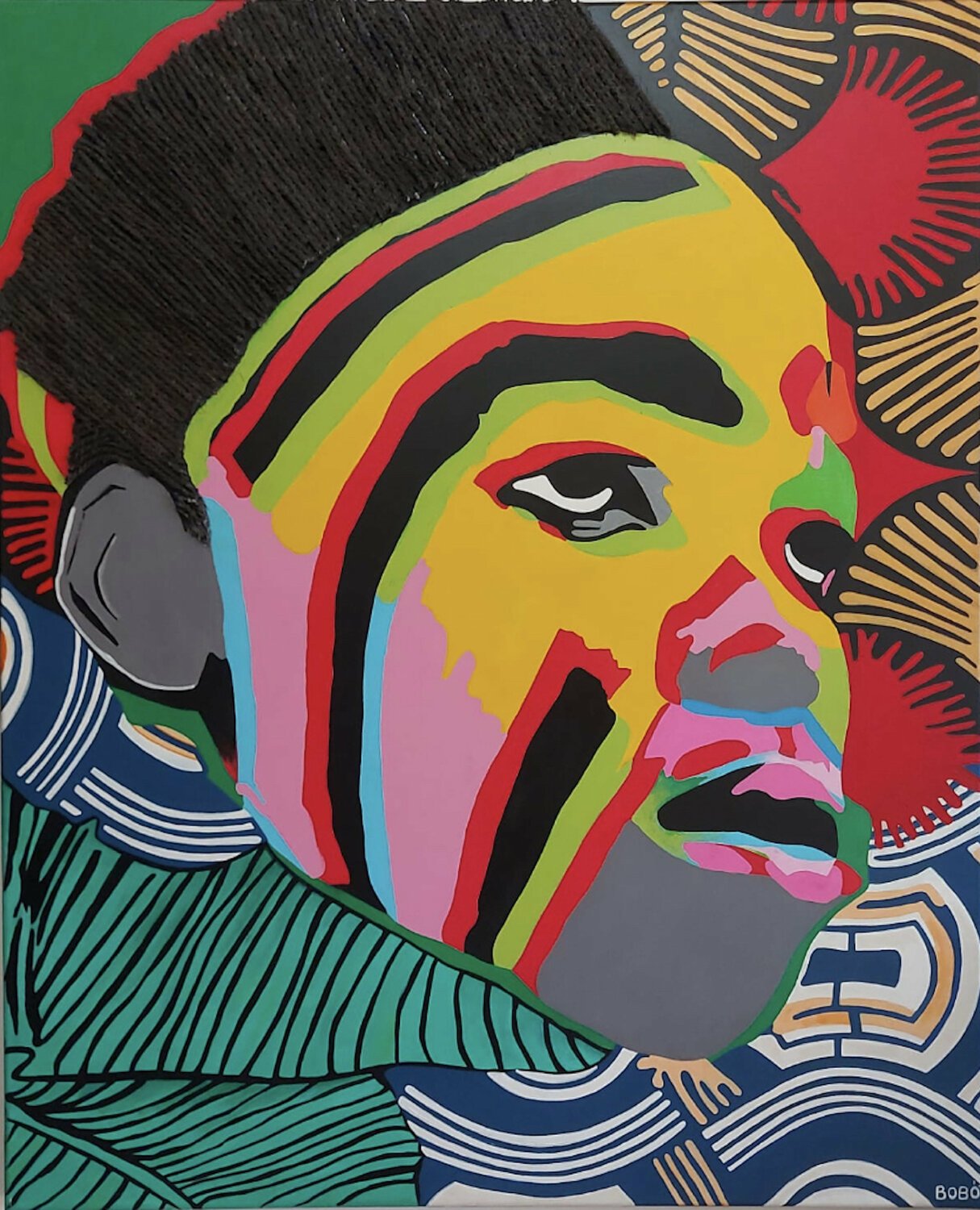 AFRICAN COLOR by Bobo artist (2020) : Painting Acrylic, Collage on ...