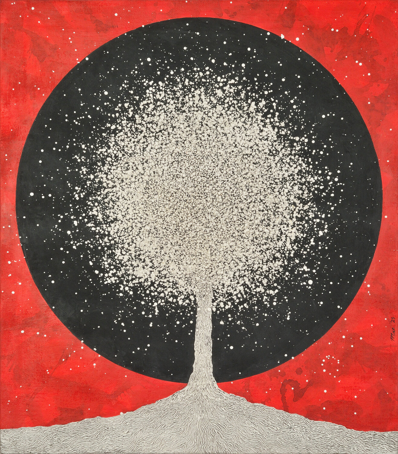Black sun tree by Gian Luigi Delpin (2023) : Painting Acrylic, Chalk on ...