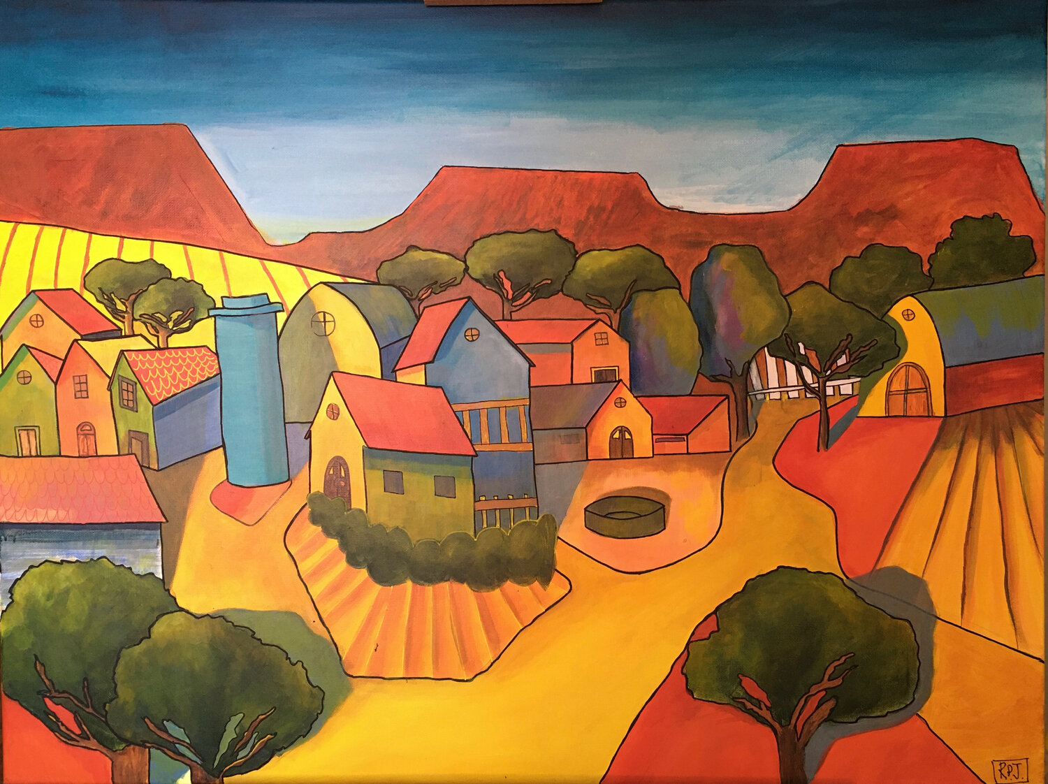 Spanish village under the sun by Raquel Poncela (2022) : Painting ...