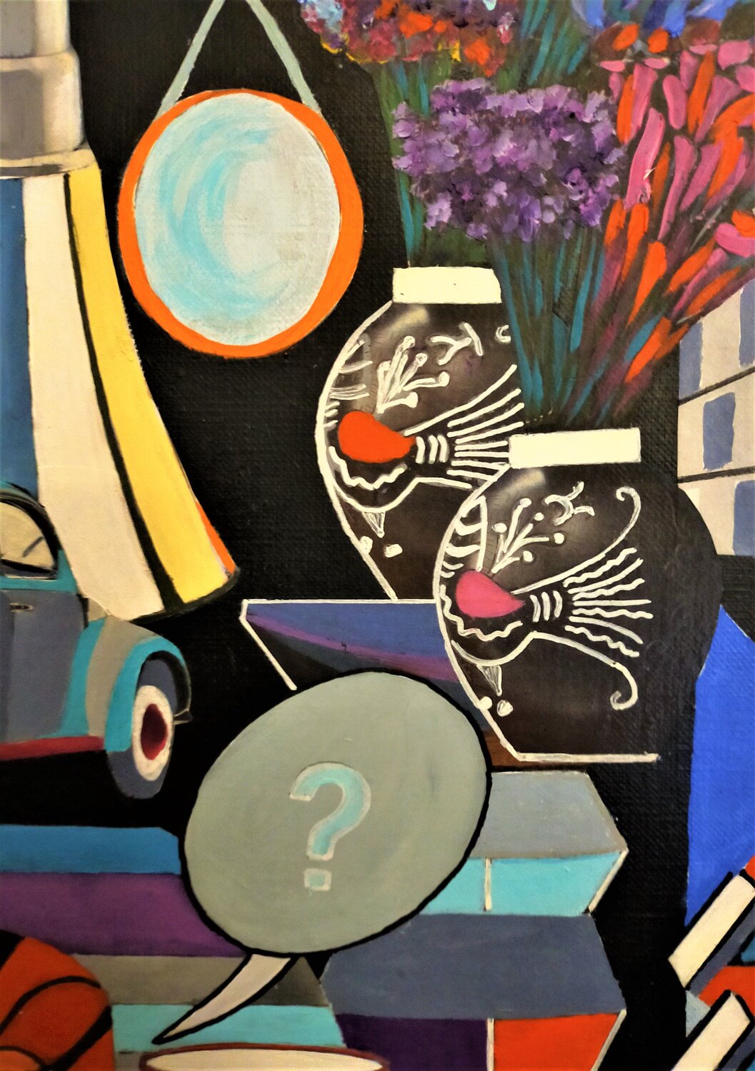 Culbuto by Catherine Sénéchal (2025) : Painting Oil, Collage on Canvas ...