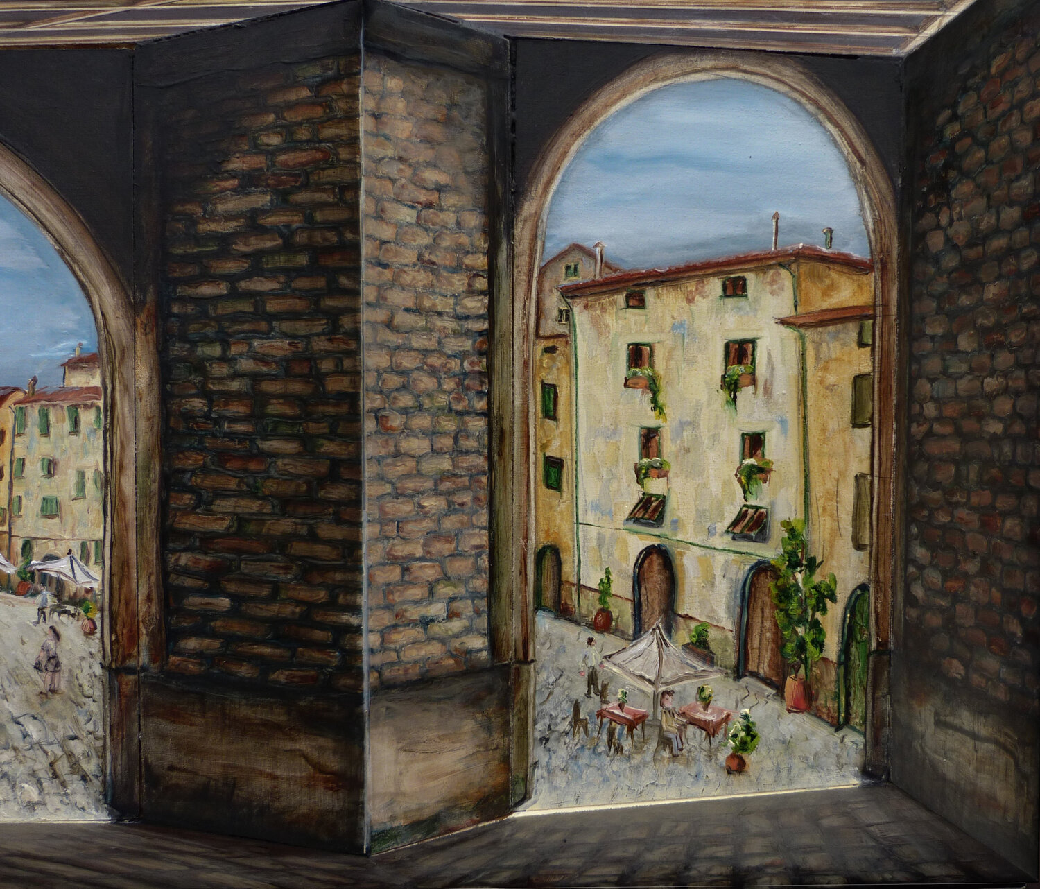 Anfiteatro de Lucca 3D by Daniel Falabella (2022) : Painting Oil on ...