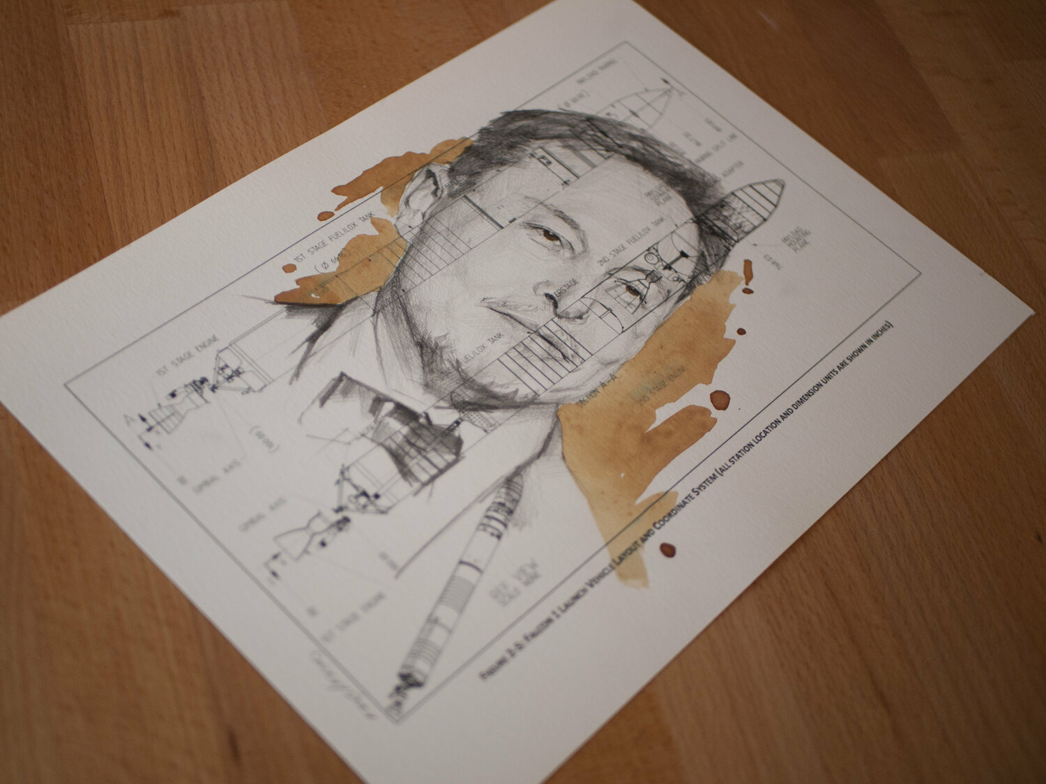 Elon Musk by Oleksii Gnievyshev (2018) : Drawing Pencil, India Ink on ...