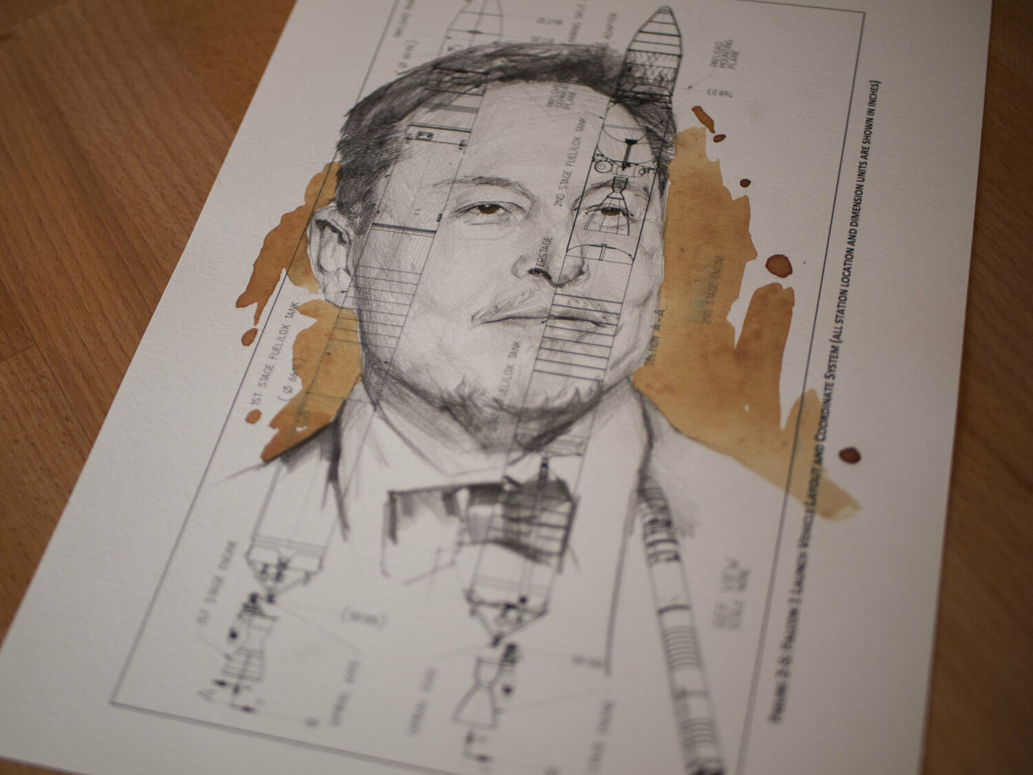Elon Musk by Oleksii Gnievyshev (2018) : Drawing Pencil, India Ink on ...