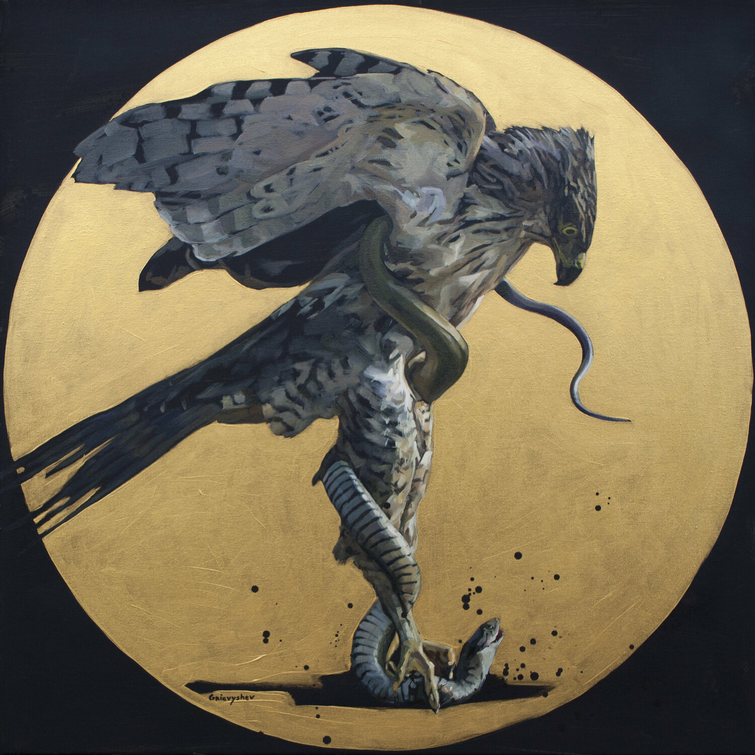 Geier und Schlange by Oleksii Gnievyshev (2021) : Painting Acrylic, Oil ...