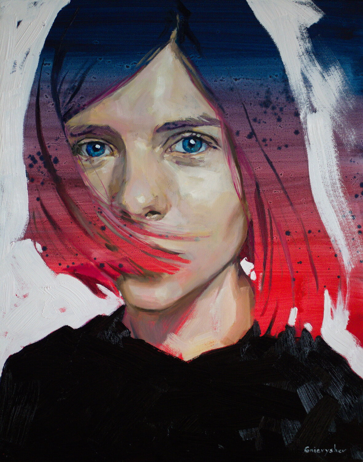 Aurora Aksnes de Oleksii Gnievyshev (2024) : Peinture Huile sur Toile ...