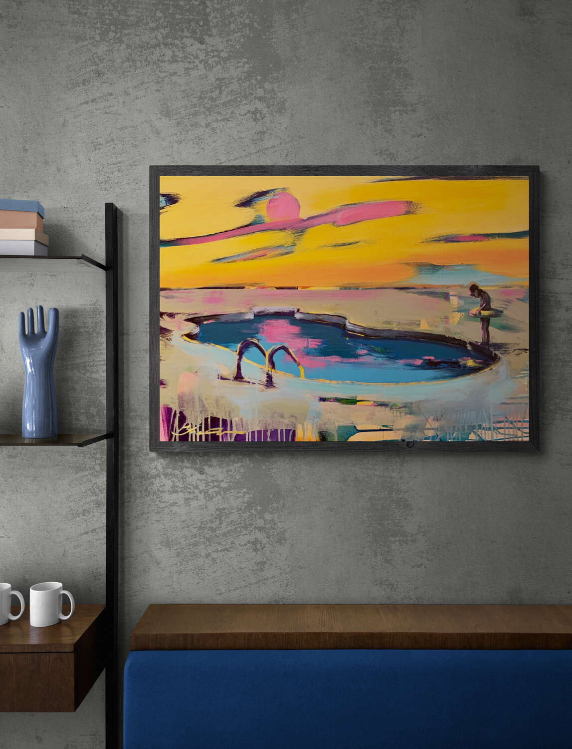 Bright painting - "Boy with float" - Pop Art - Landscape - Swimming ...