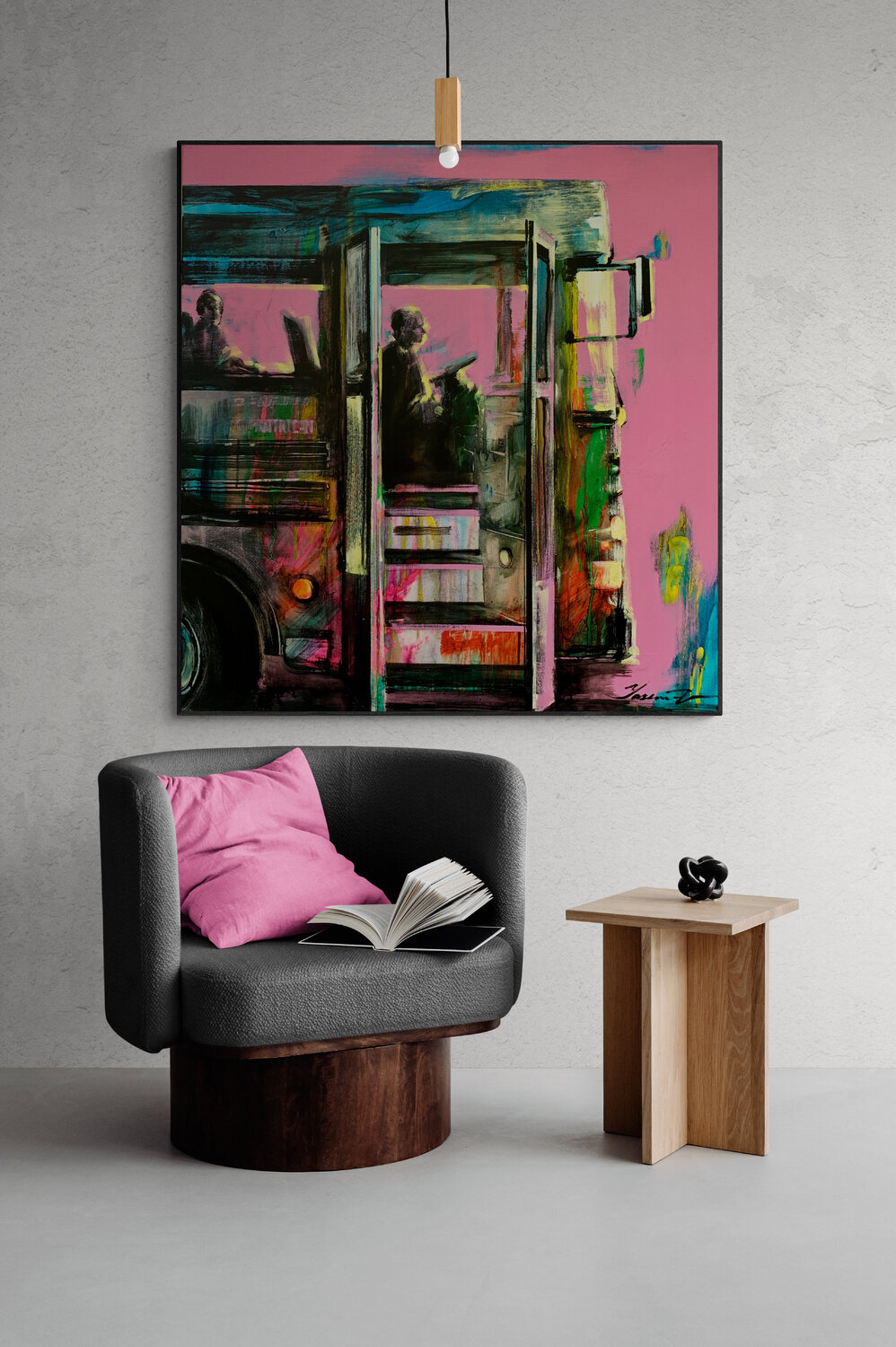 Big bright painting - "School bus" - Bus - Urban - Road - Street art ...