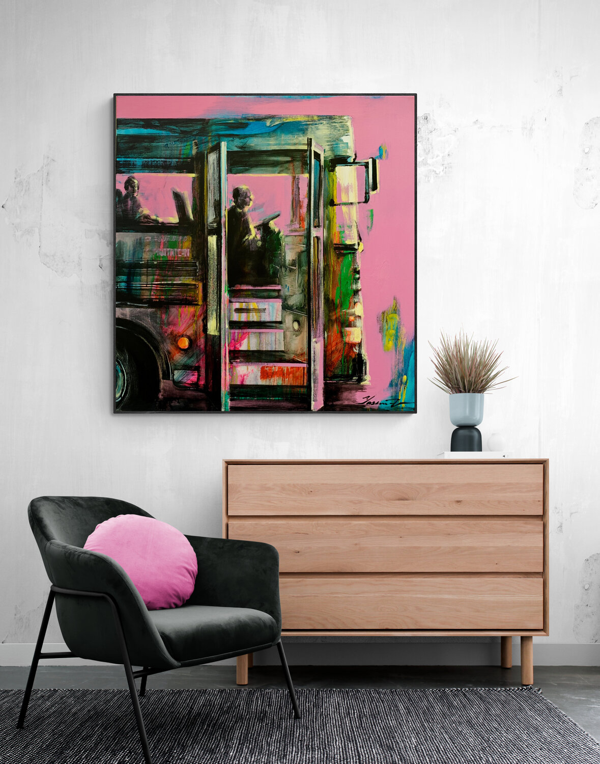 Big bright painting - "School bus" - Bus - Urban - Road - Street art ...