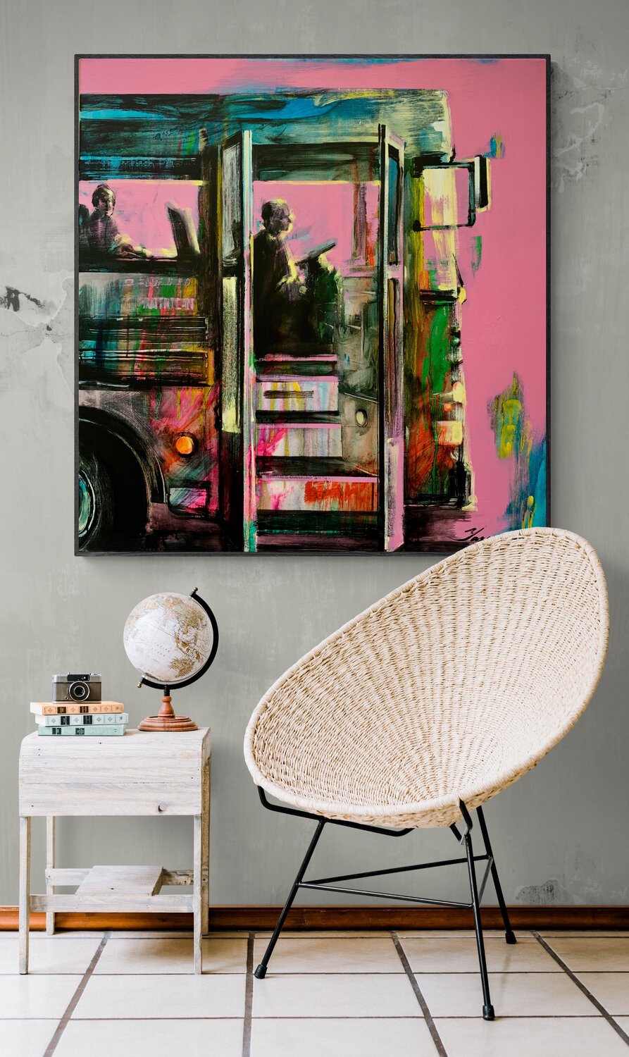 Big bright painting - "School bus" - Bus - Urban - Road - Street art ...