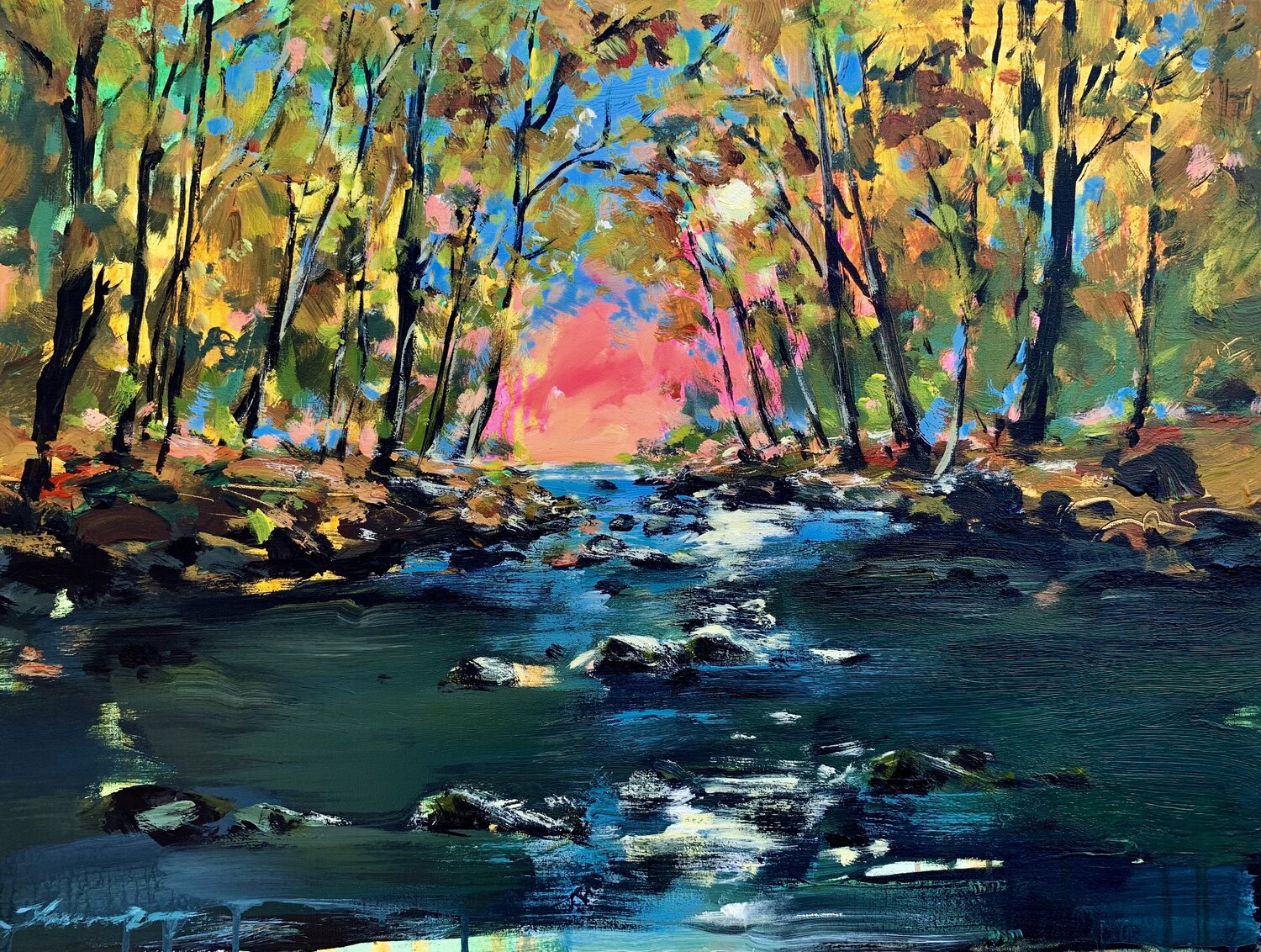 Big XL landscape - "Canadian forest" - Landscape - Lake - Trees - Sunset in forest ...