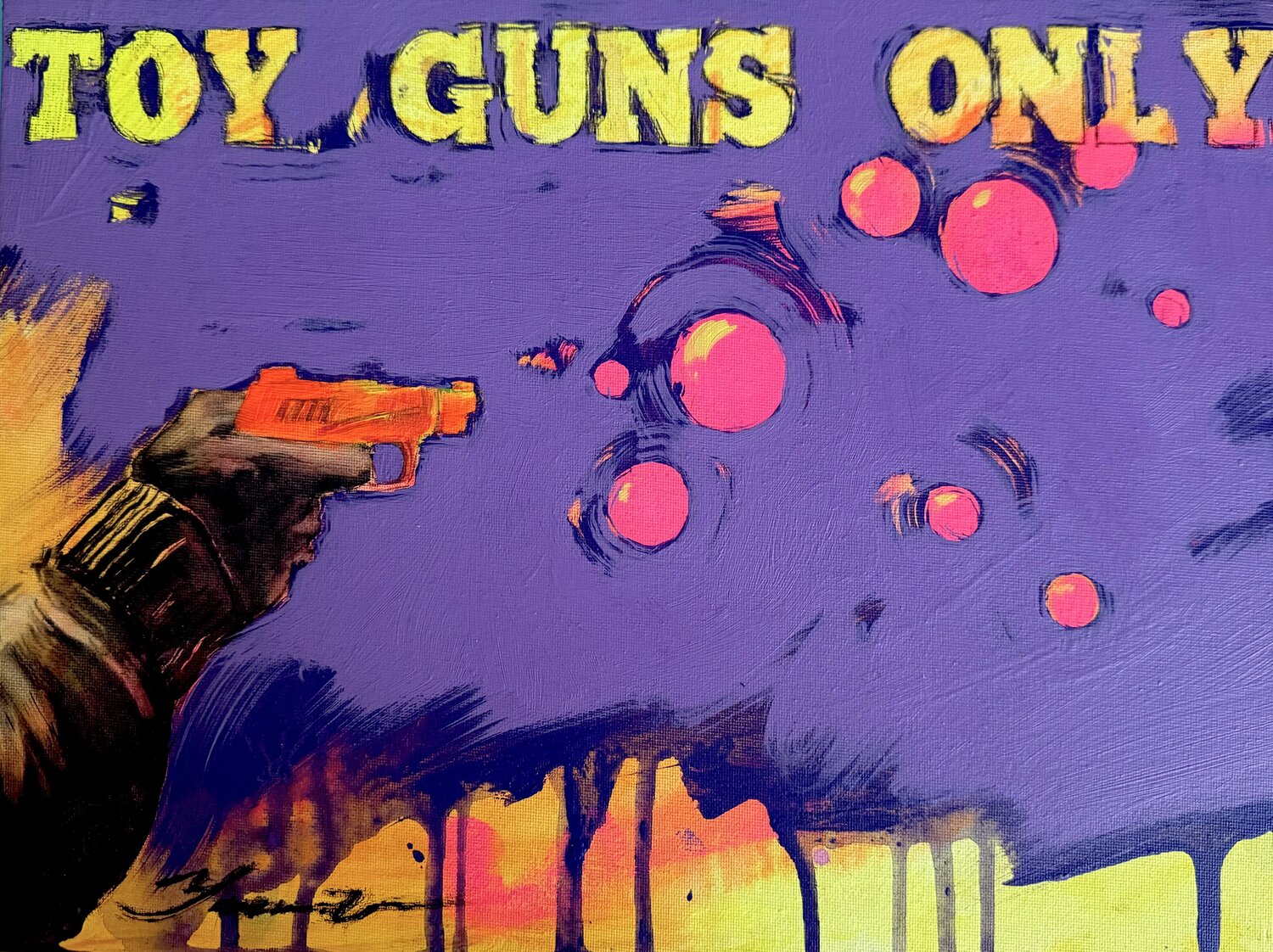 Toy guns only 1 by Yaroslav Yasenev (2025) : Painting Acrylic, Spray ...