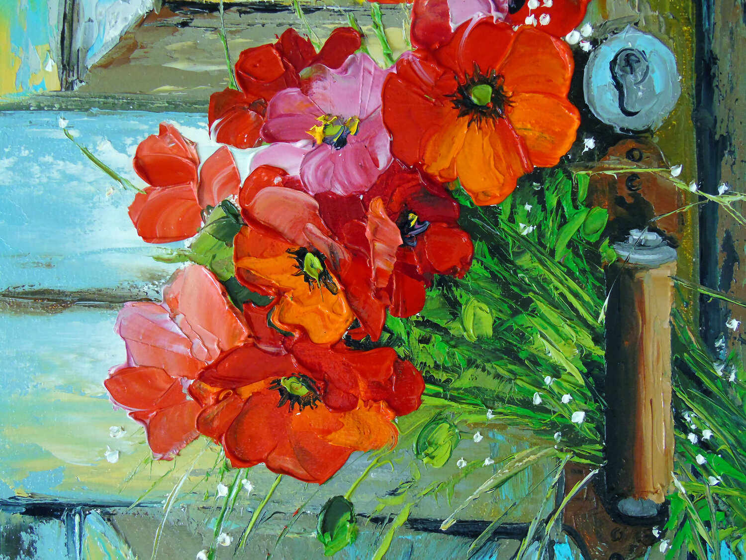 Bouquet of poppies for your beloved by Olha Darchuk (2023) : Painting ...
