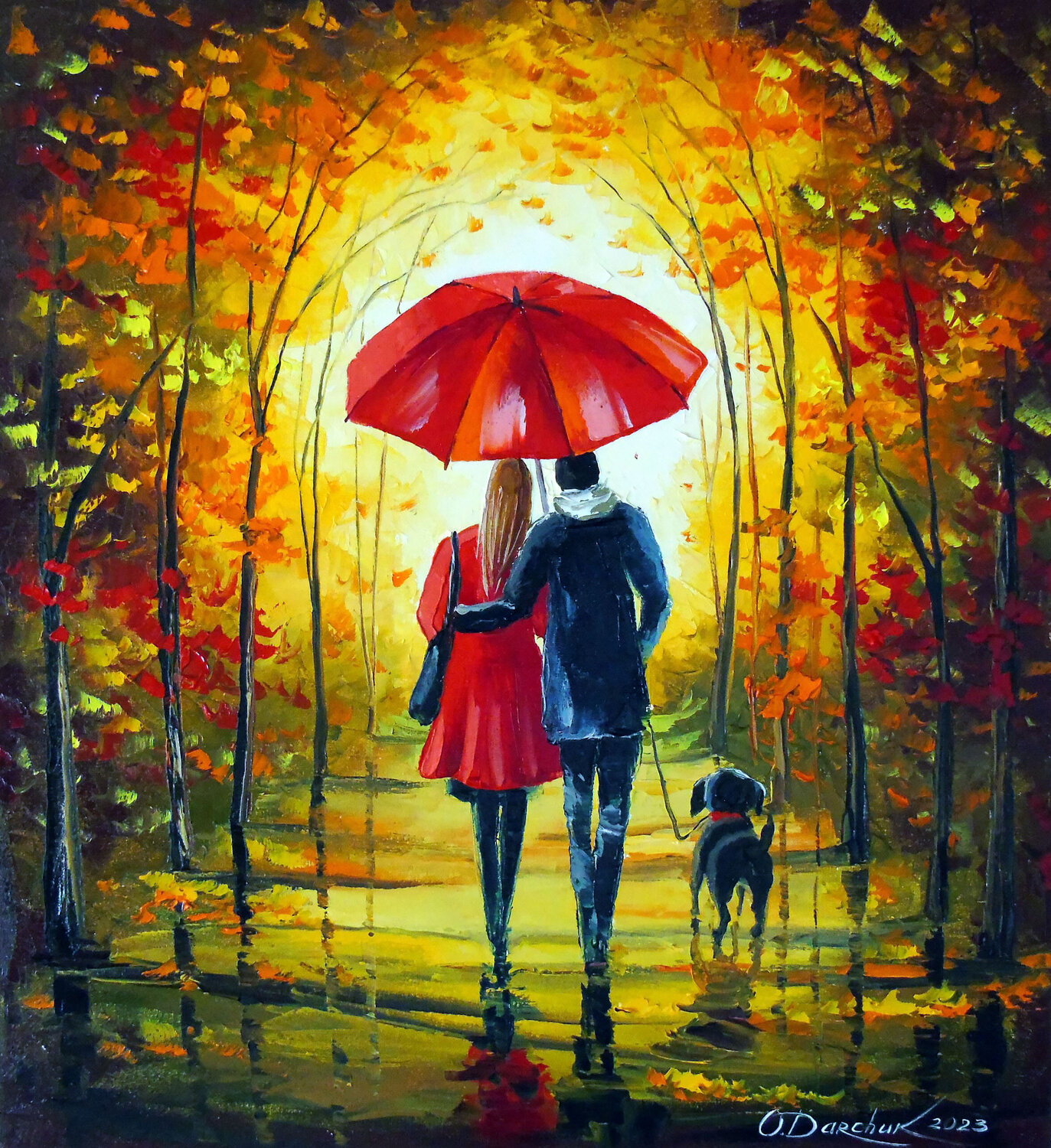 Romantic walk with loved ones de Olha Darchuk (2023): Pintura Óleo en ...