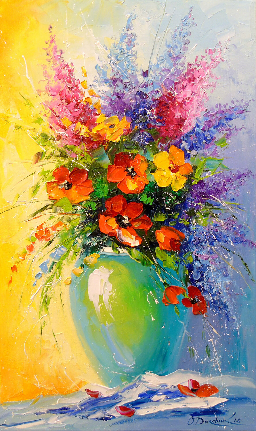 A bouquet of wild flowers by Olha Darchuk (2018) : Painting Oil on ...