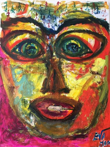 CACTUS de Eva Marc'h (2025): Pintura Acrílico, Pigmento en Lino - Singulart