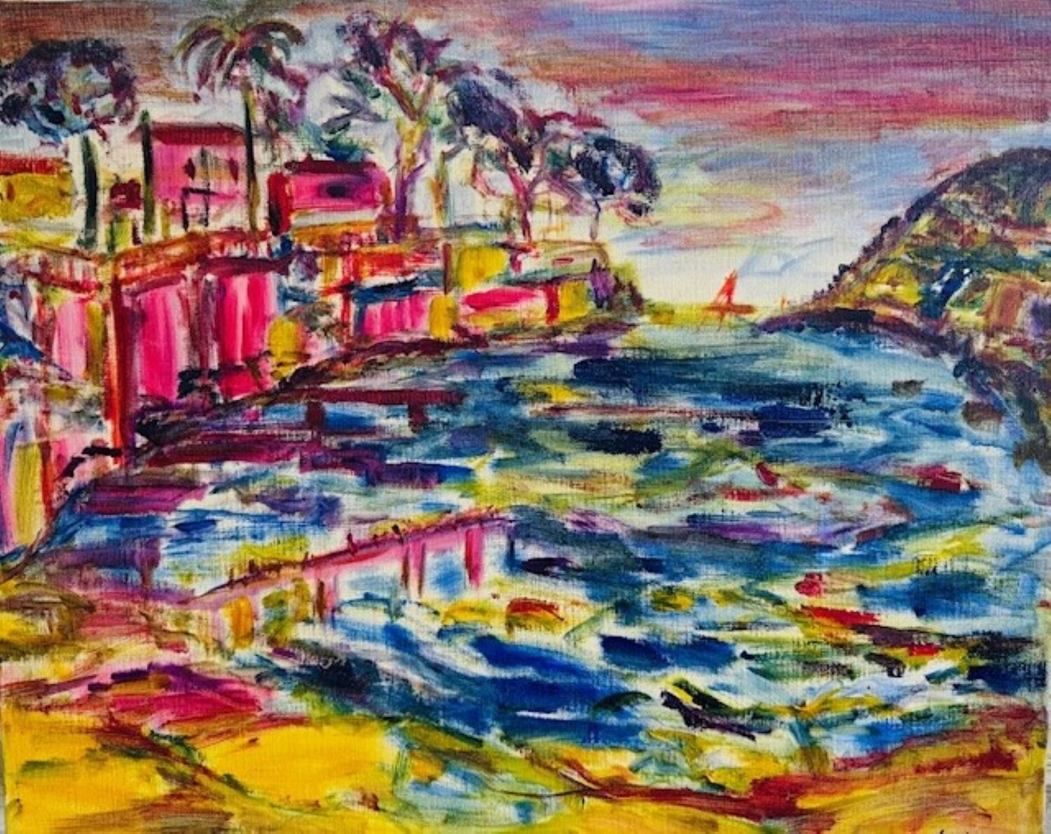 PLACE DES FOSSES de Eva Marc'h (2004) : Peinture Huile sur Lin - Singulart