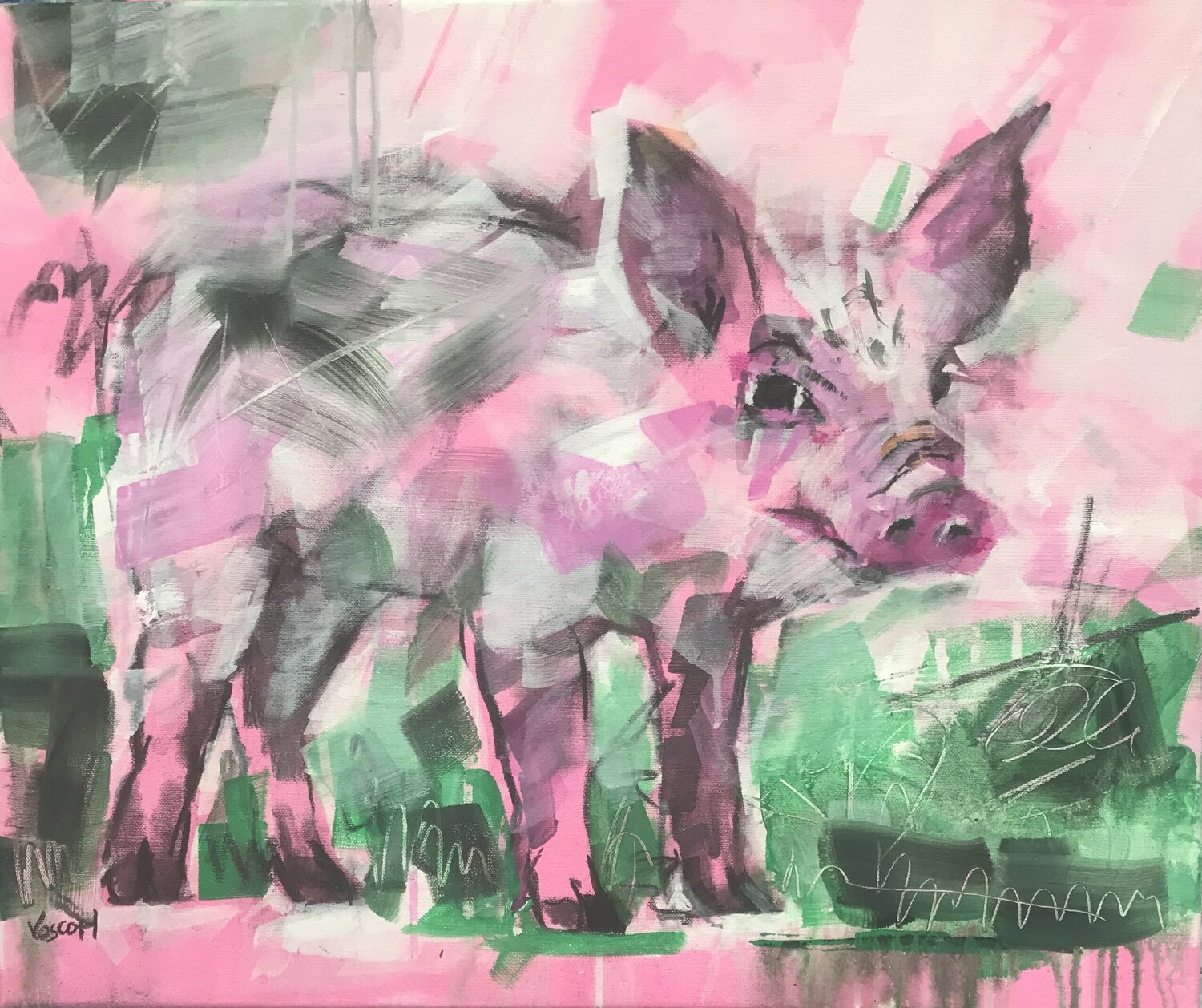 Fresh by Andrea Voscort (2022) : Painting Acrylic, Charcoal on Canvas ...