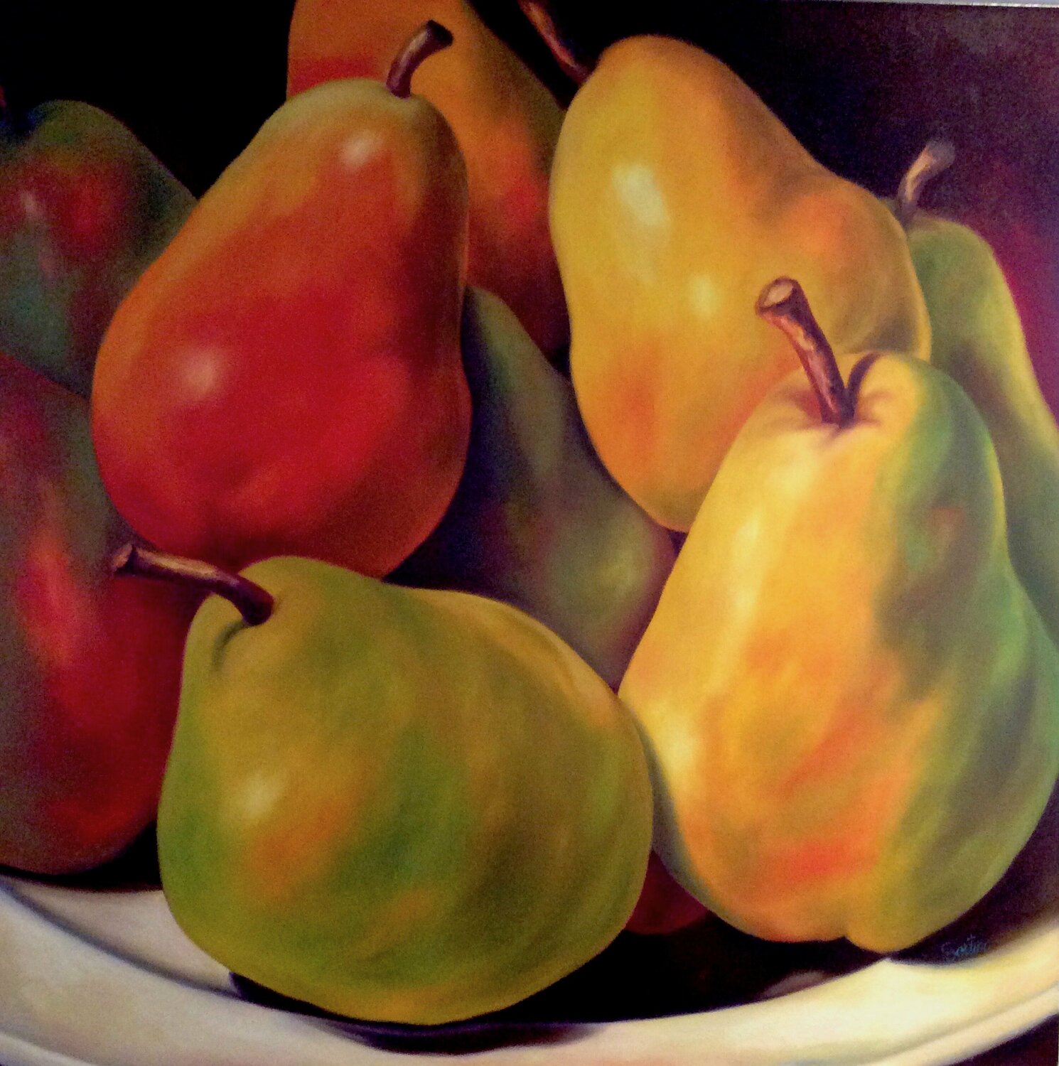 Medley of Pears by Carmelo Sortino (2019) : Painting Oil on Canvas ...