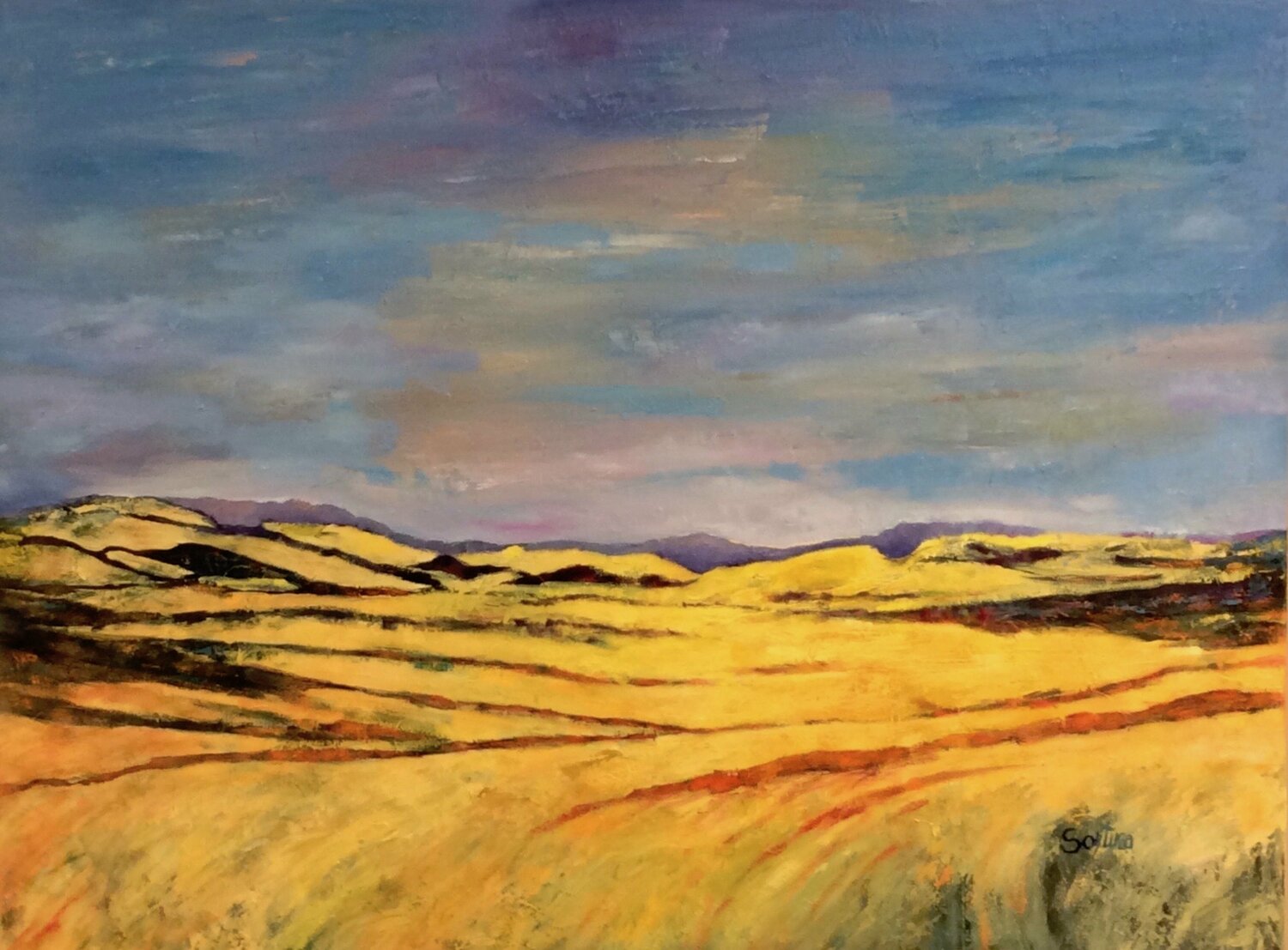 Sicilian Wheatfields by Carmelo Sortino (2021) : Painting Oil on Canvas ...