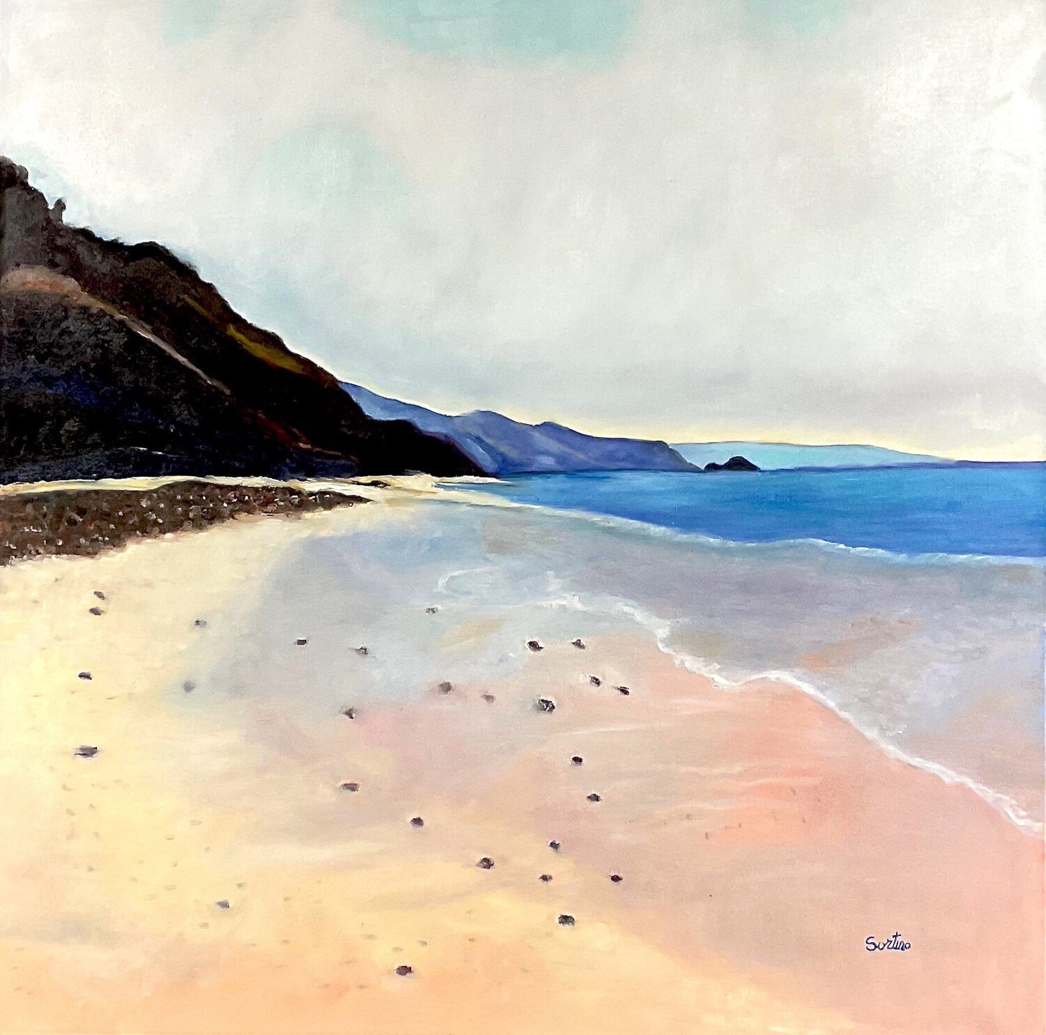The Beautiful Beach by Carmelo Sortino (2023) : Painting Oil on Canvas ...