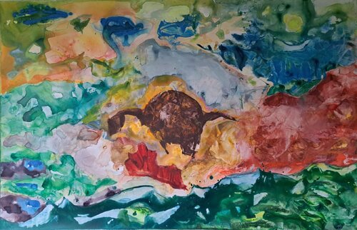 Mysterious ball by Leszek Nowak (2024) : Painting Acrylic, Tempera on ...