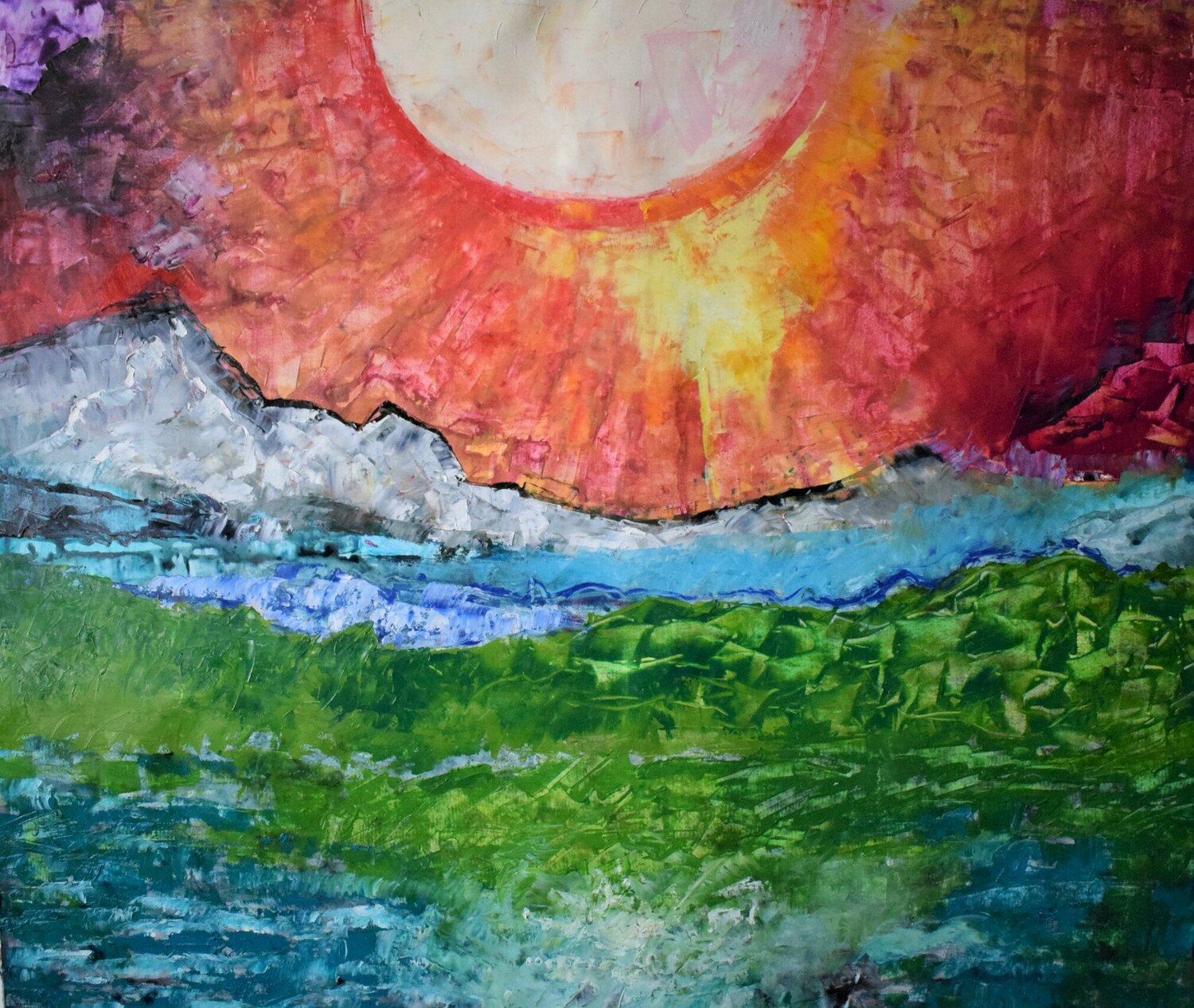 Strahlende Landschaft di Leszek Nowak (2021): Pittura a Olio su Tela ...